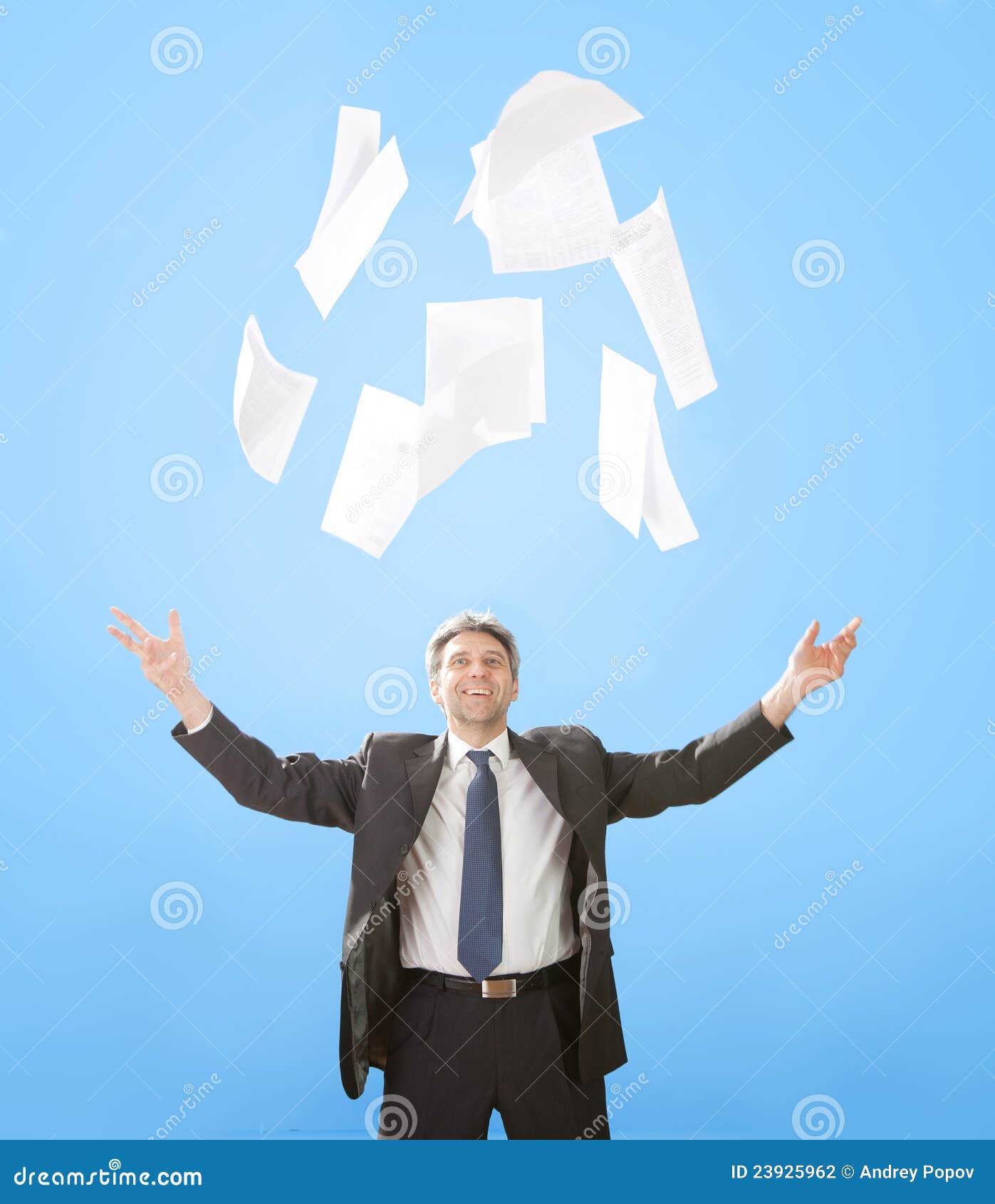 Senior Businessman Throwing Sheets of Paper Stock Photo - Image of ...