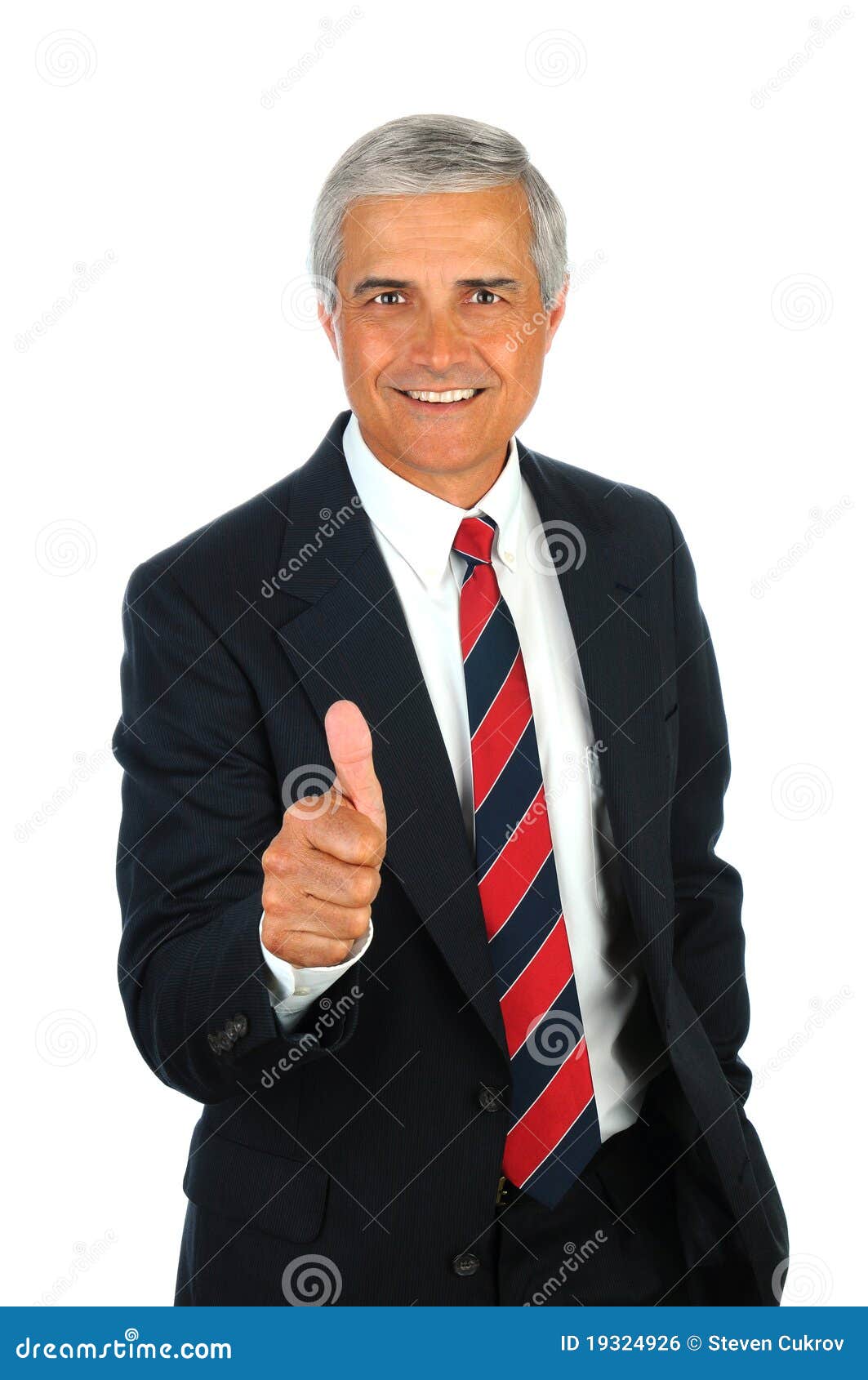Senior Businessman with Thumbs Up Gesture Stock Photo - Image of happy ...