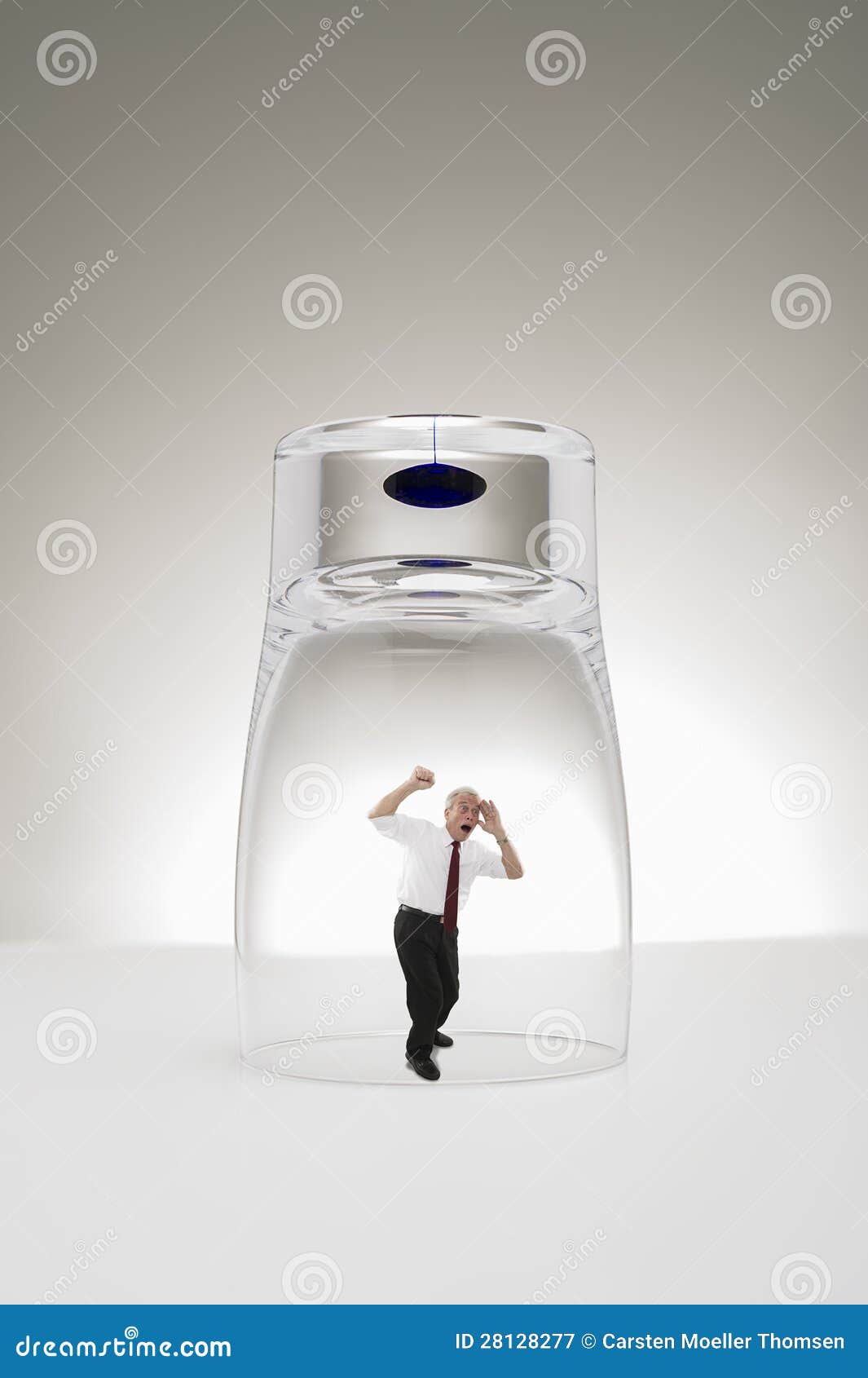 Senior Businessman Trapped Under a Glass Stock Image - Image of ...