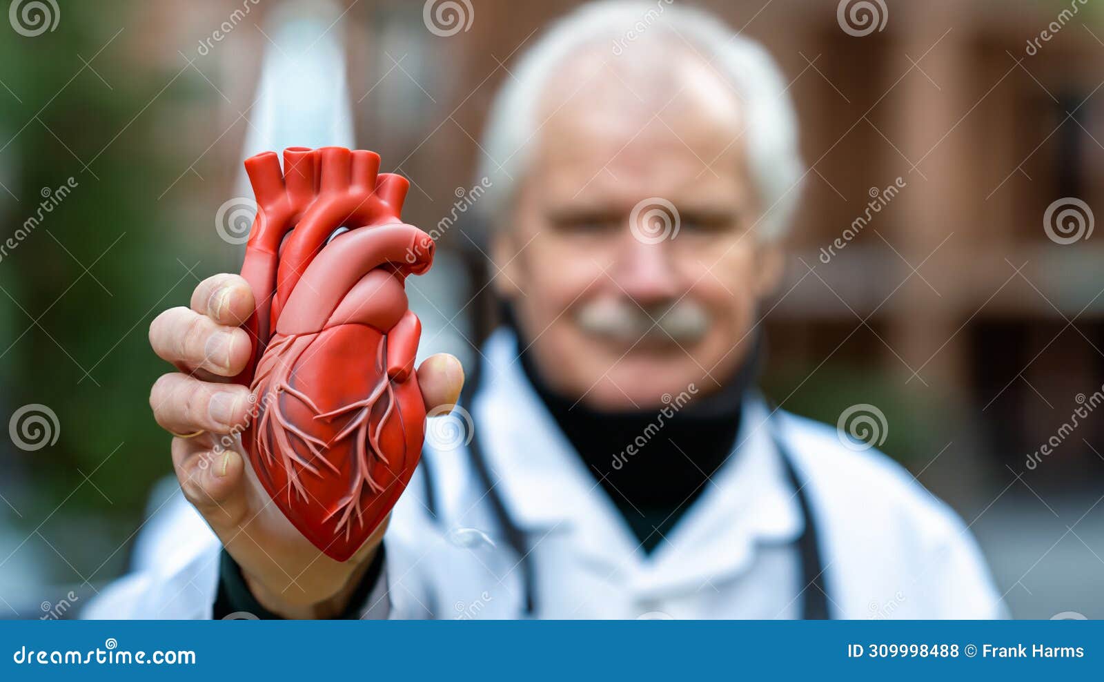 Senior Cardiologist Showing a Healthy Model Heart. Stock Photo - Image ...