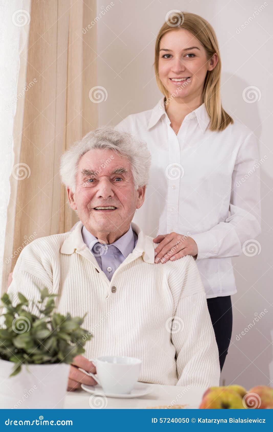 Senior Care Assistant and Retiree Stock Photo - Image of nurse ...