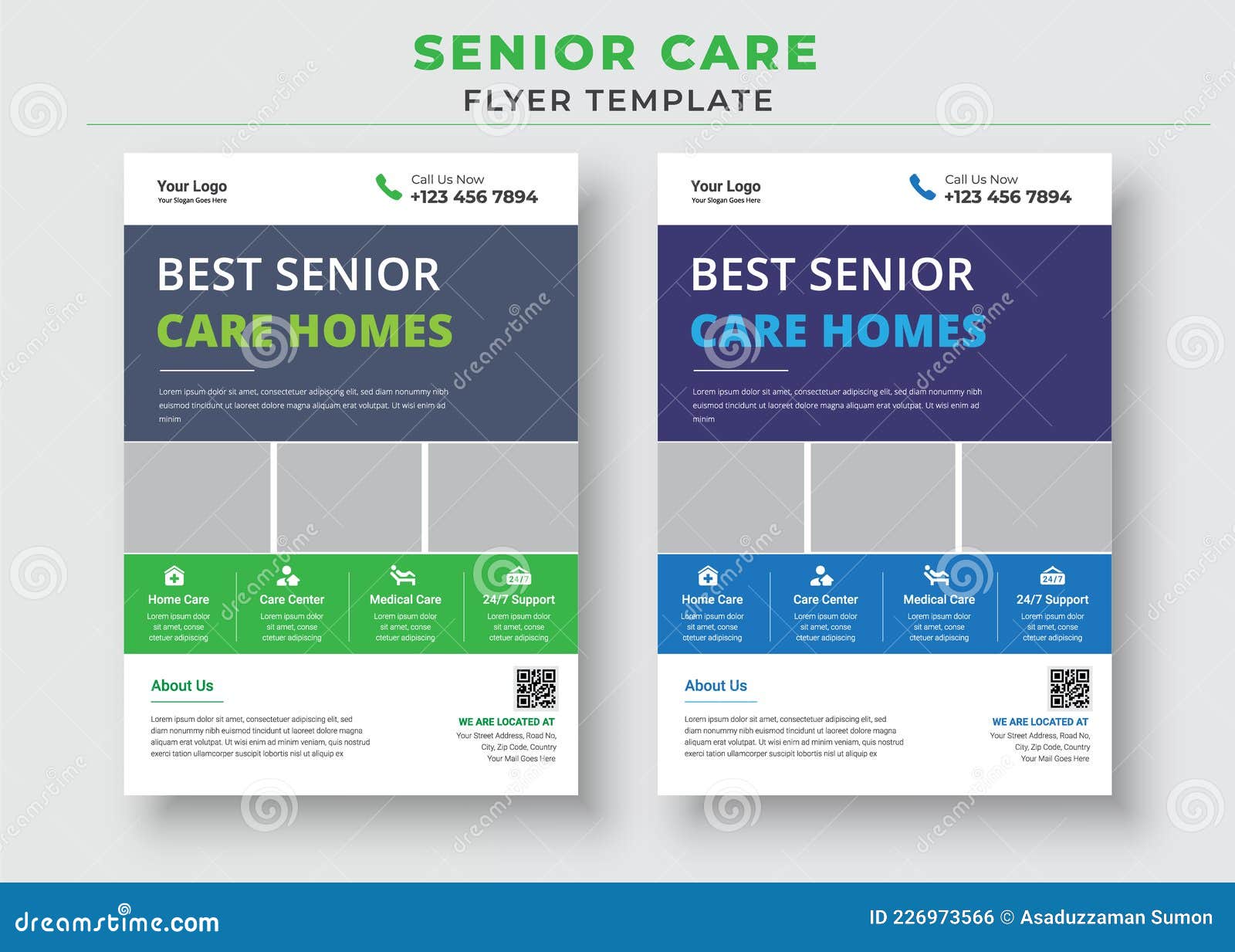 Senior Care Flyer Template, Best Senior Care Home Flyer Stock Vector ...