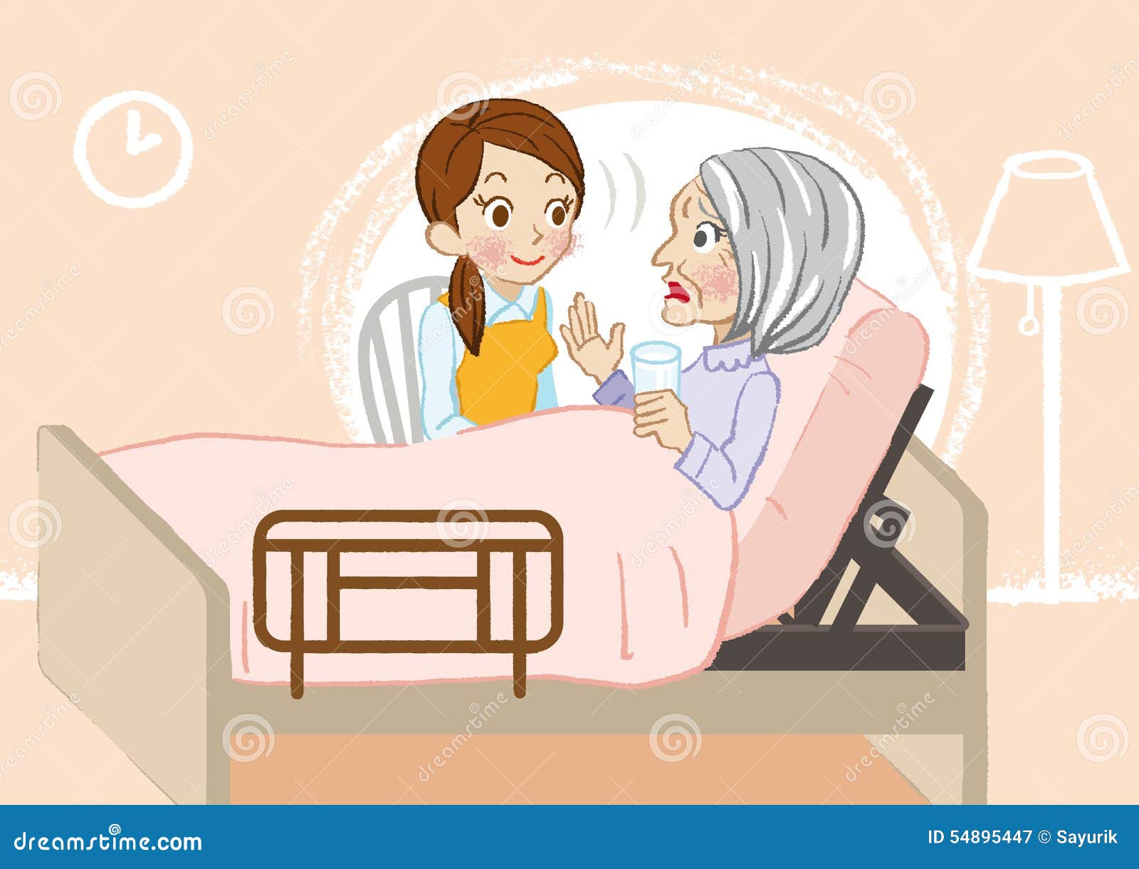 Senior Care Listening Closely Stock Vector - Illustration of indoors ...