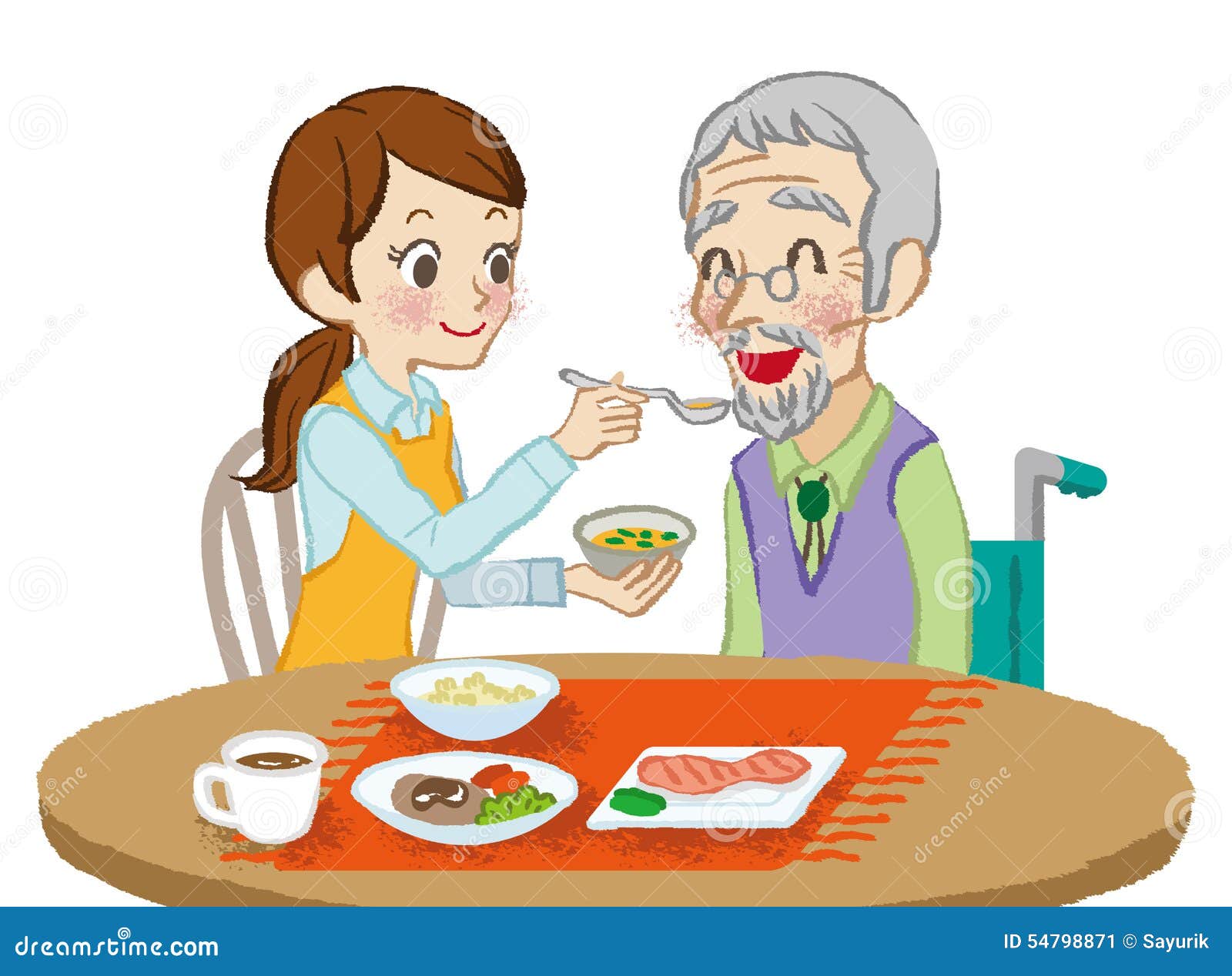 Senior Care Meals Stock Vector - Image: 54798871