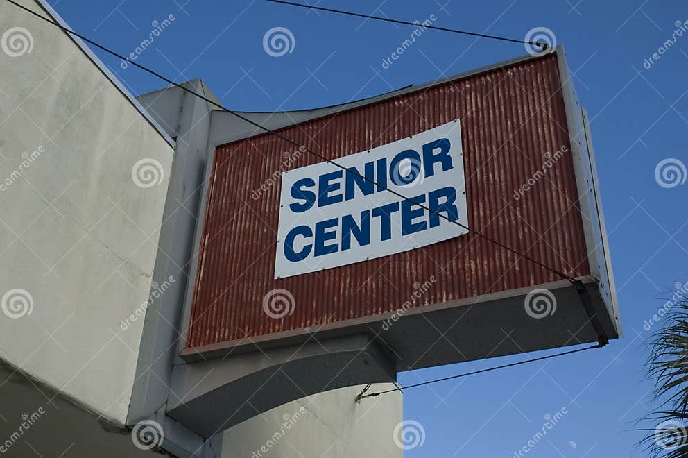 Senior Center Sign stock photo. Image of blue, outside - 7696134