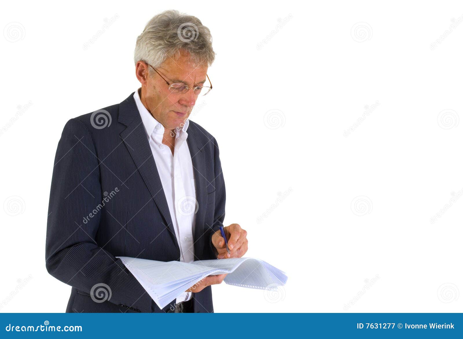 Senior CEO stock image. Image of writing, grey, elderly - 7631277