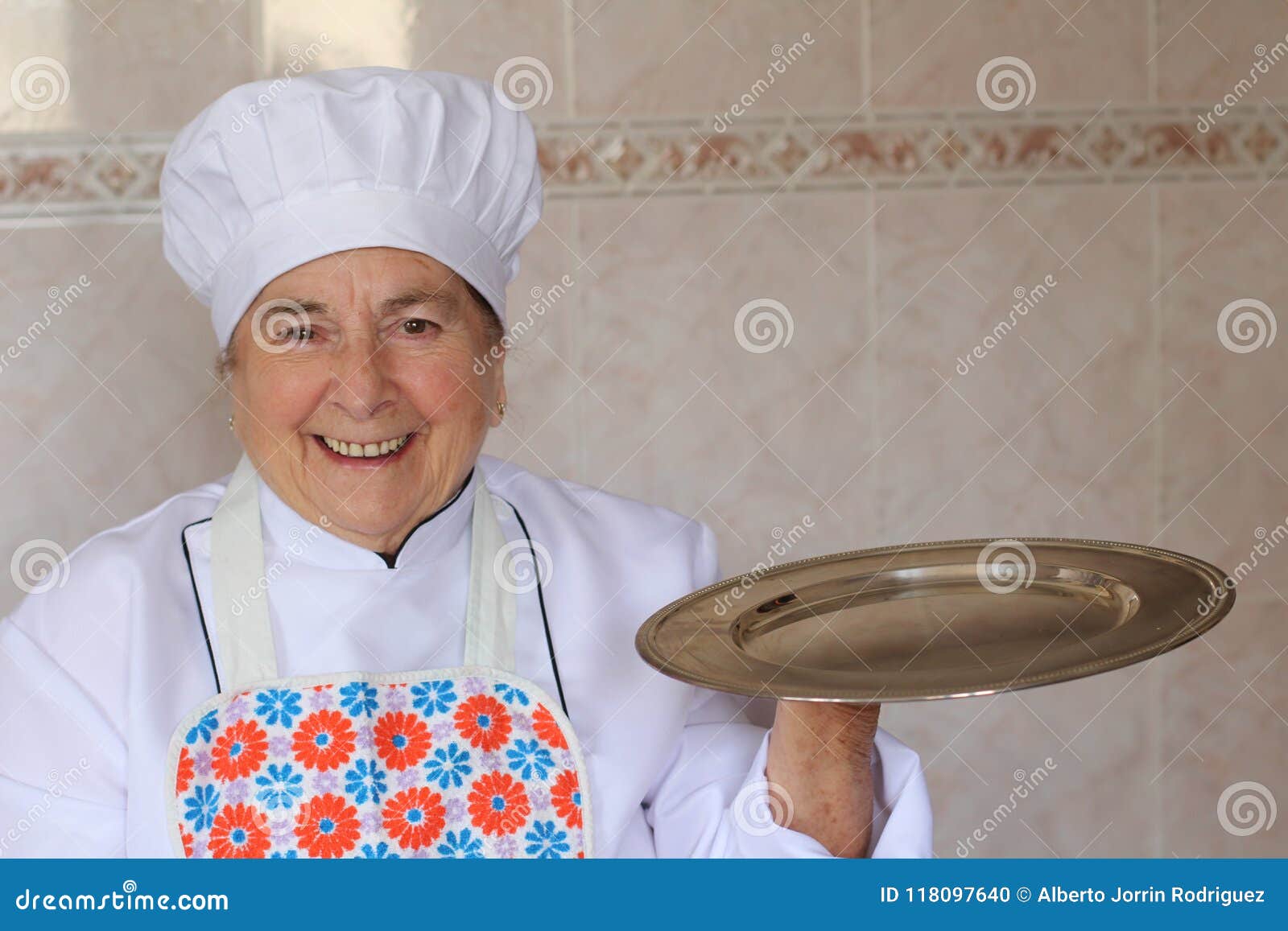 Senior Chef Holding a Tray with Copyspace Stock Photo - Image of ...