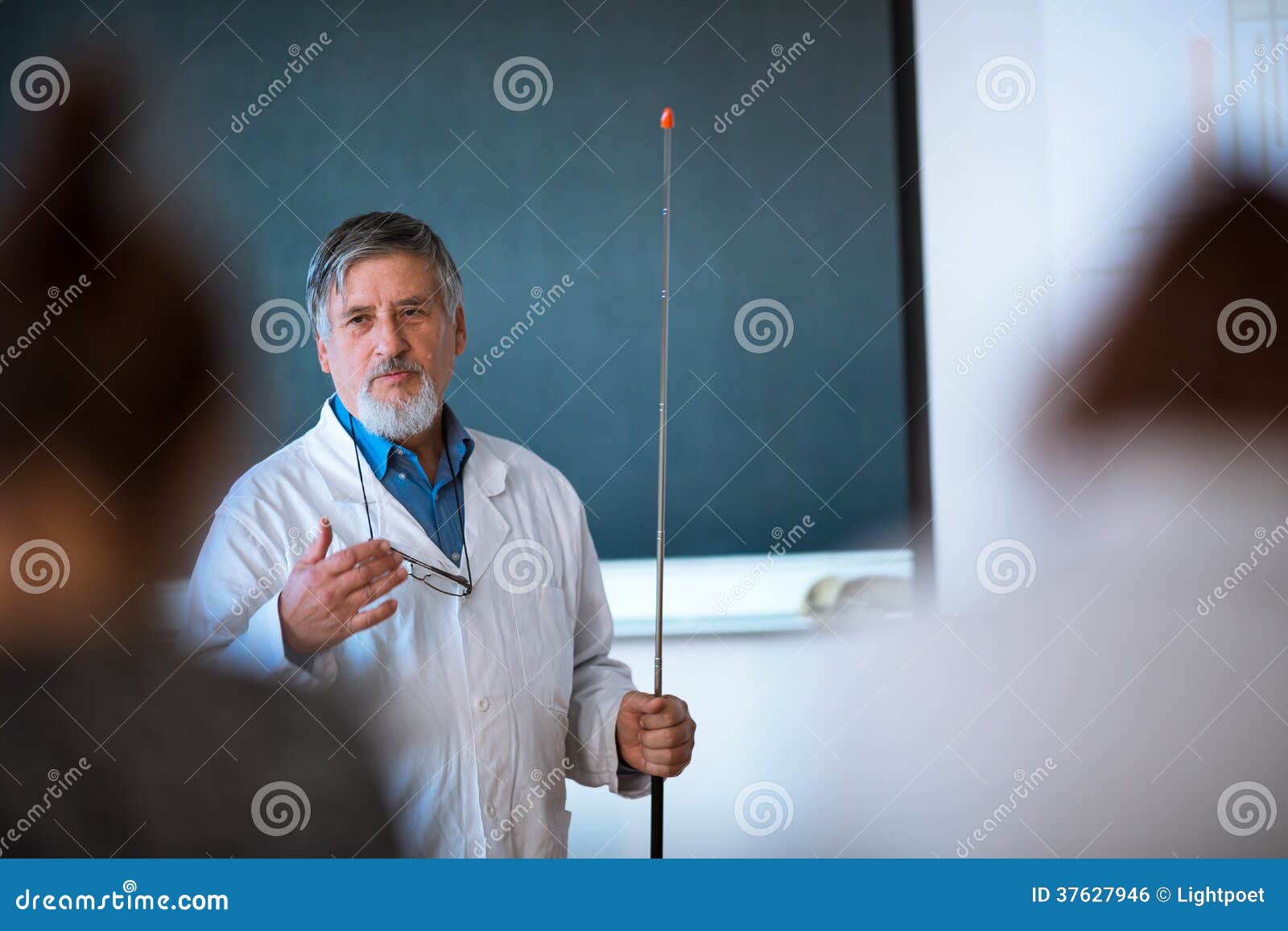 Senior Chemistry Professor Giving a Lecture Stock Photo - Image of ...