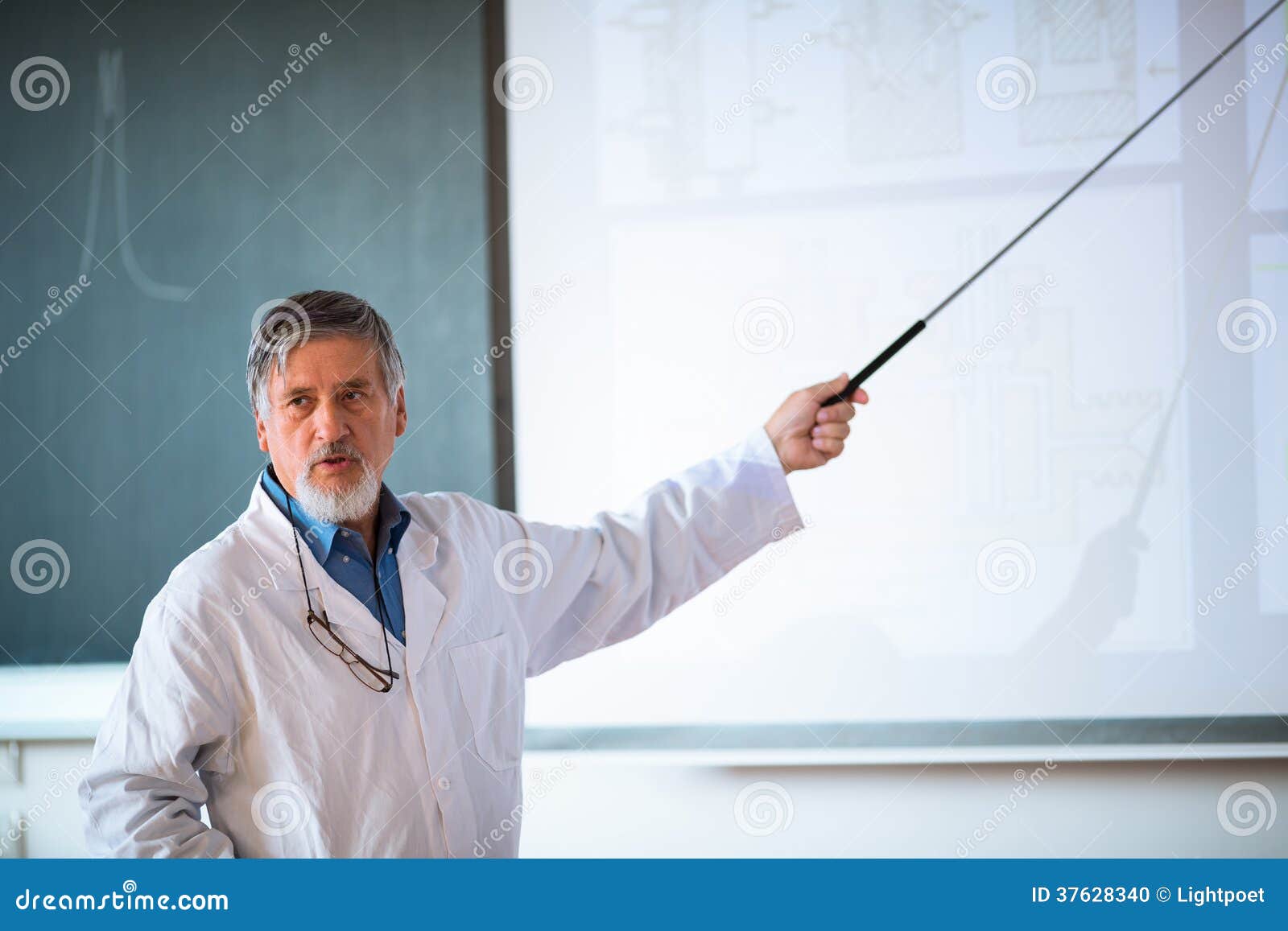 Senior Chemistry Professor Giving a Lecture Stock Photo - Image of high ...