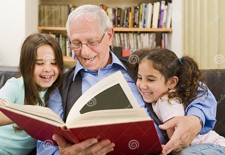 Senior and Children Reading Stock Photo - Image of family, mature: 12718156