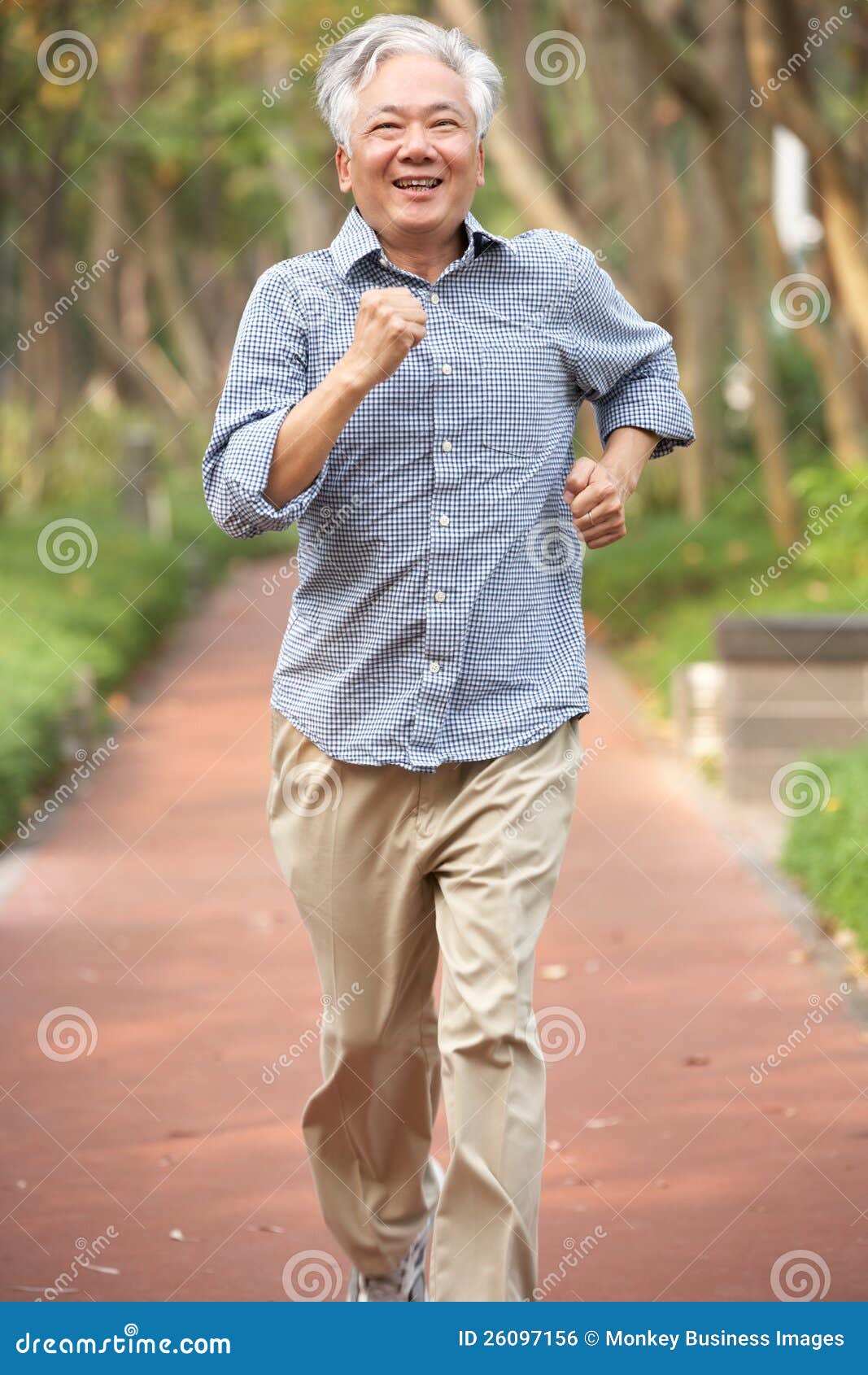 Senior Chinese Man Jogging in Park Stock Photo - Image of asia, active ...