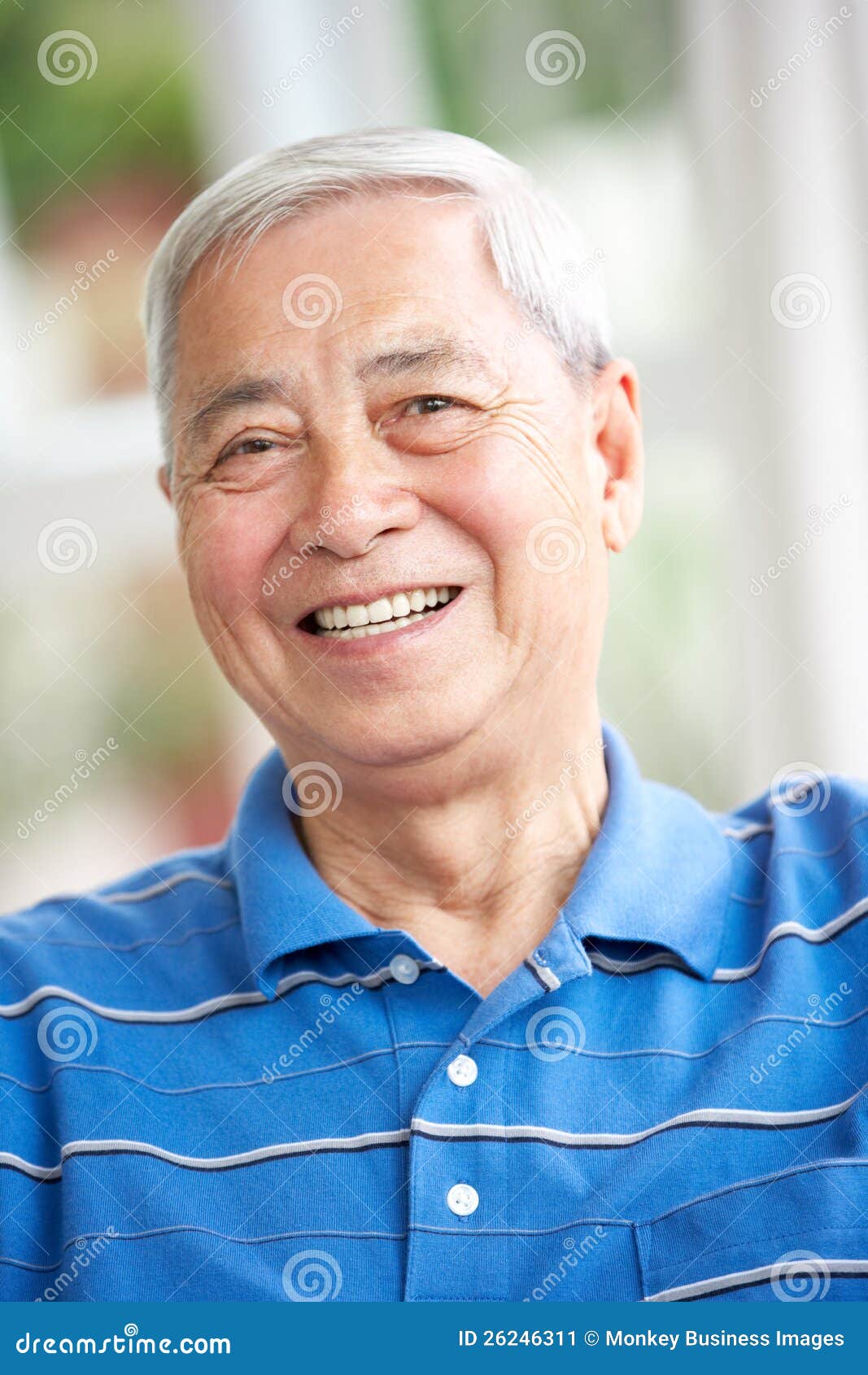 Senior Chinese Man Relaxing on Sofa at Home Stock Image - Image of ...