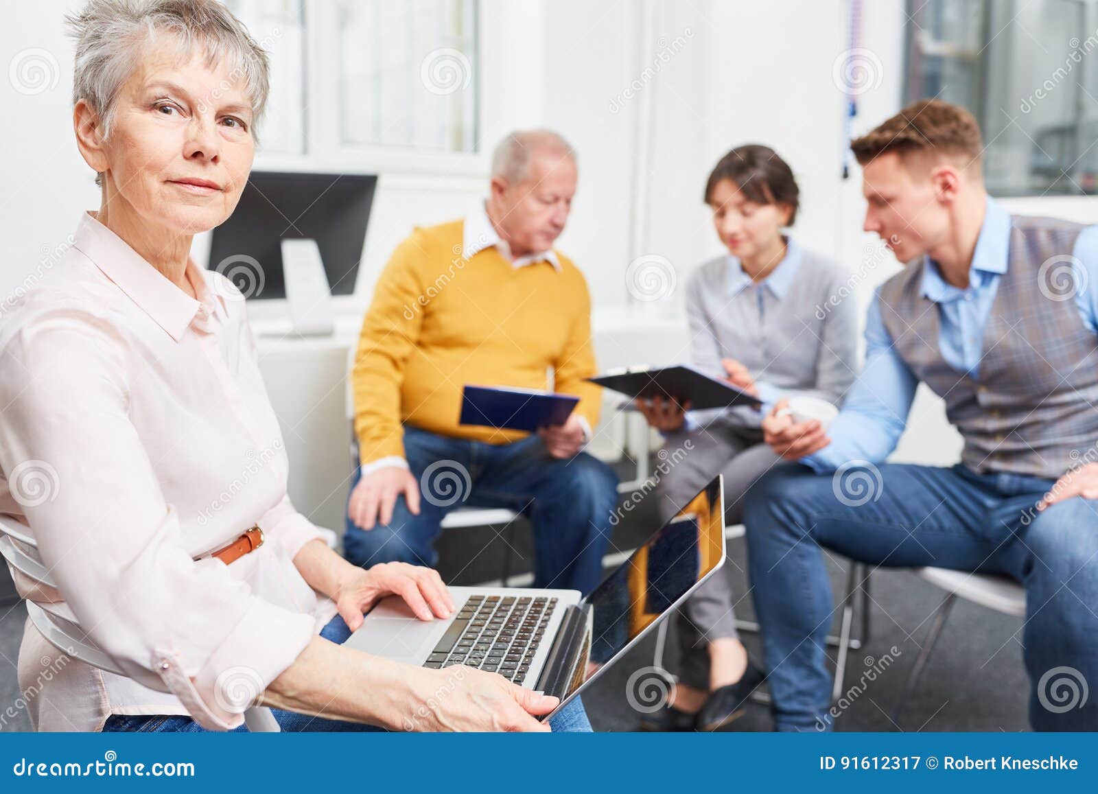 Senior Citizen in E-learning Workshop Stock Image - Image of learning ...