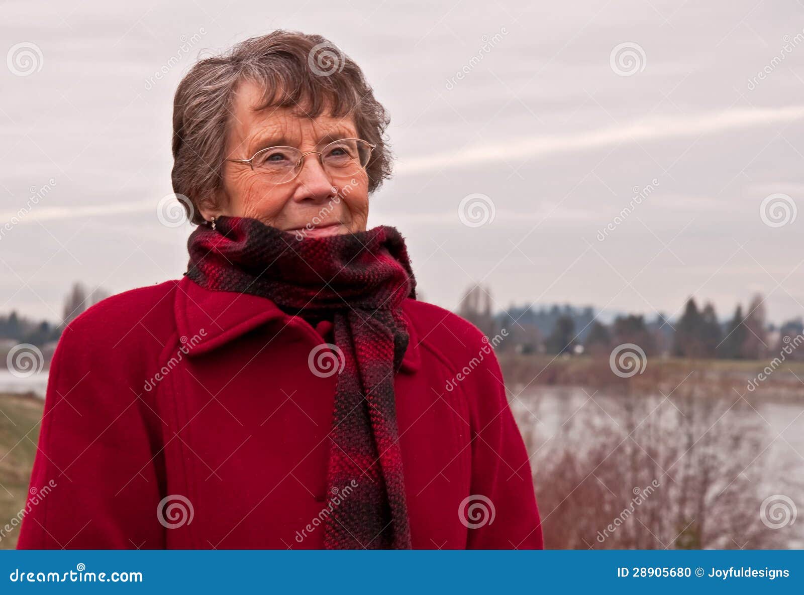 Senior Citizen Lady Portrait Cold Outdoors Stock Photo - Image of ...