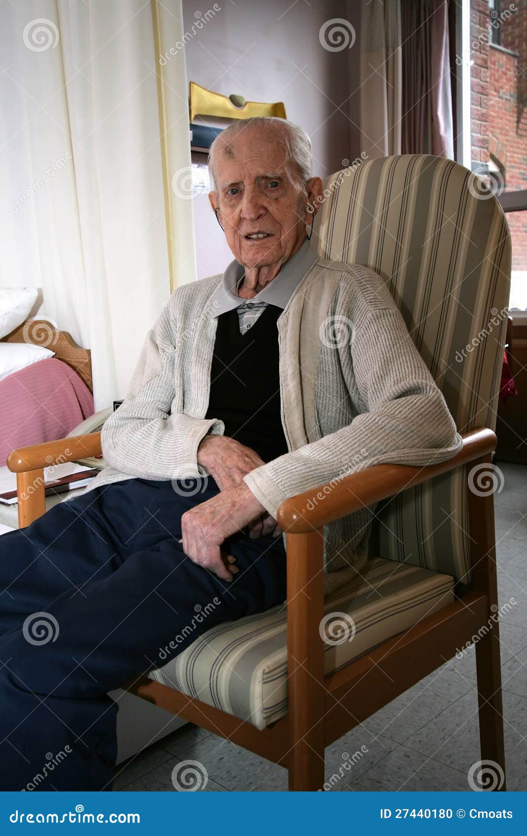 Senior Citizen Sitting Idle. Stock Photo - Image of alone, lonely: 27440180