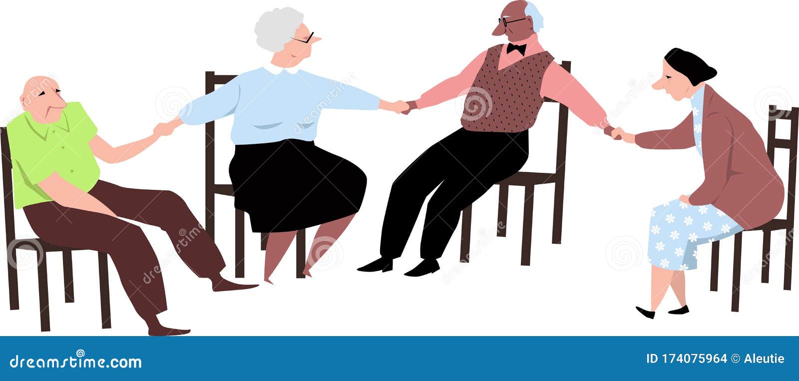 Senior Citizen Support Group Stock Vector - Illustration of concern ...