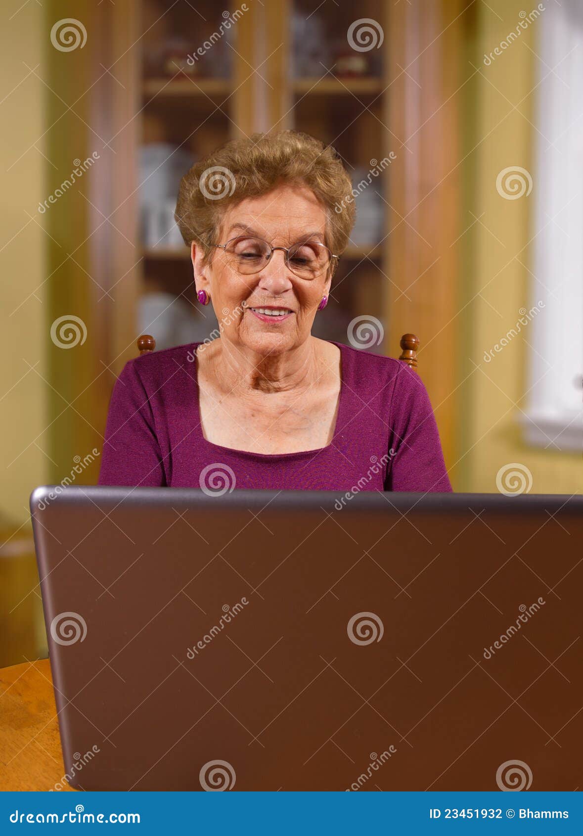Senior Citizen Using Laptop Stock Photo - Image of happiness, people ...