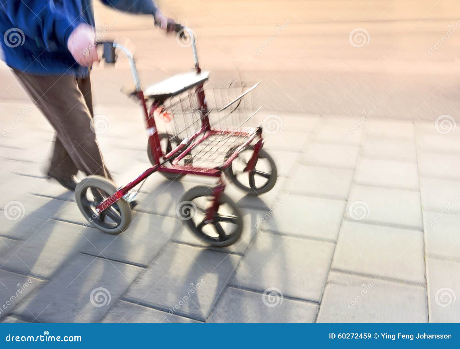Senior Citizen with Walking Frame Stock Image - Image of retired ...