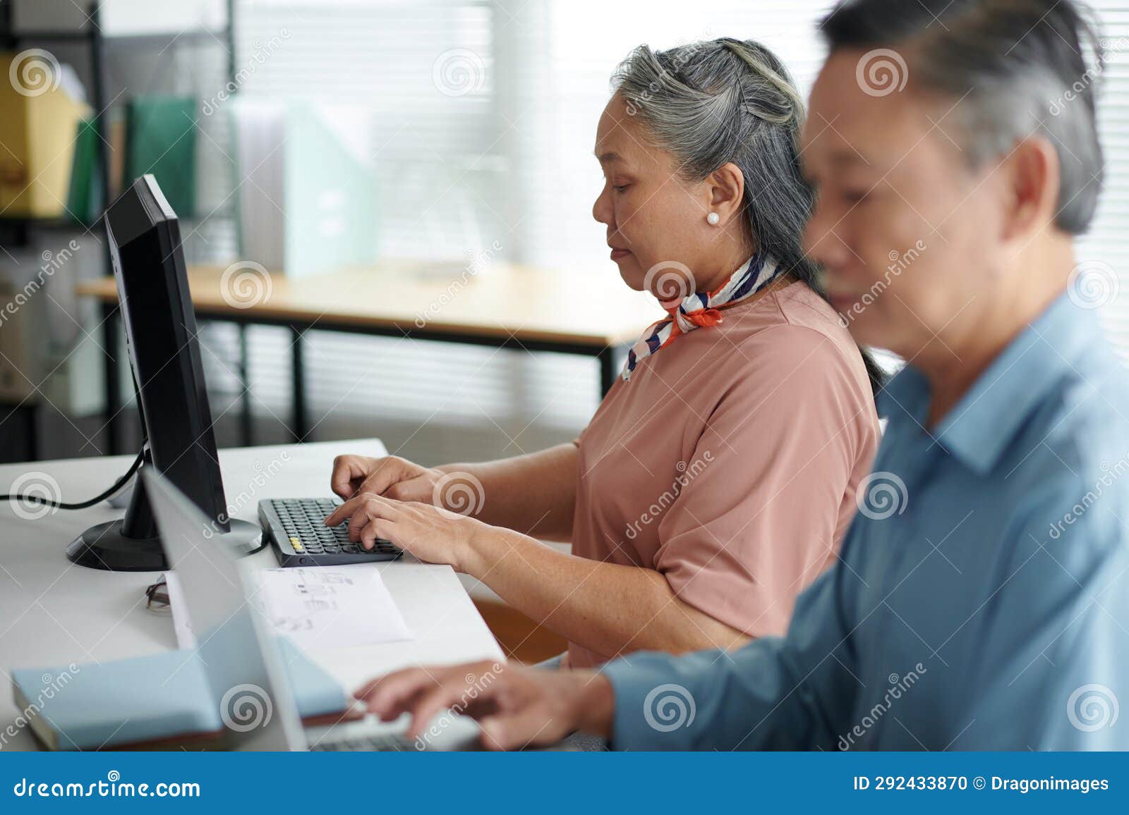 Citizens Attending Computer Training Class Stock Photo - Image of ...