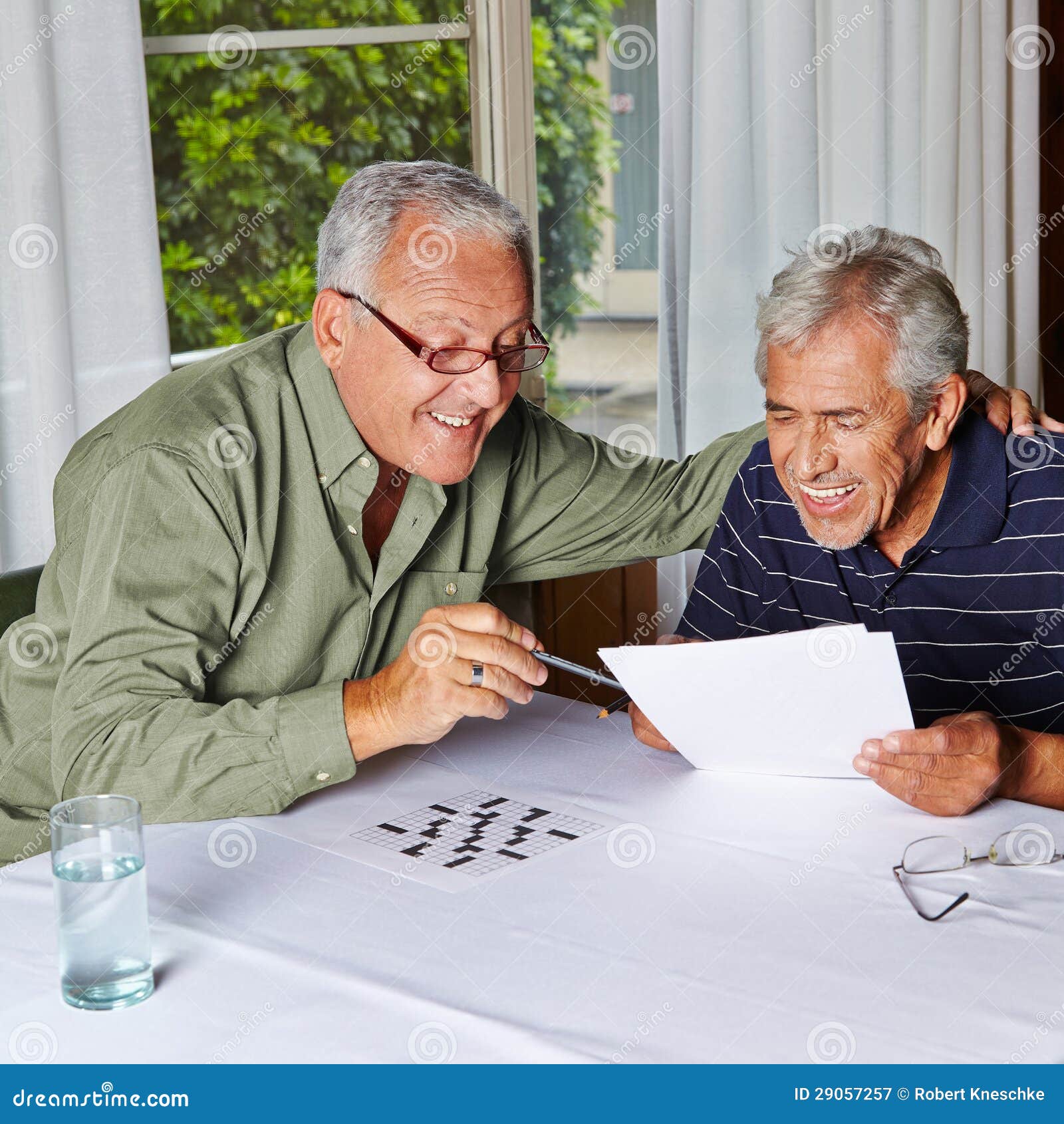 Senior Citizens Solving Riddles Stock Image - Image of insurance, happy ...