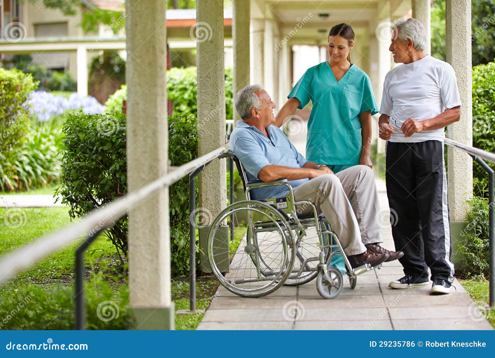 Senior Citizens Talking To Nurse Stock Photo - Image of pensioner ...