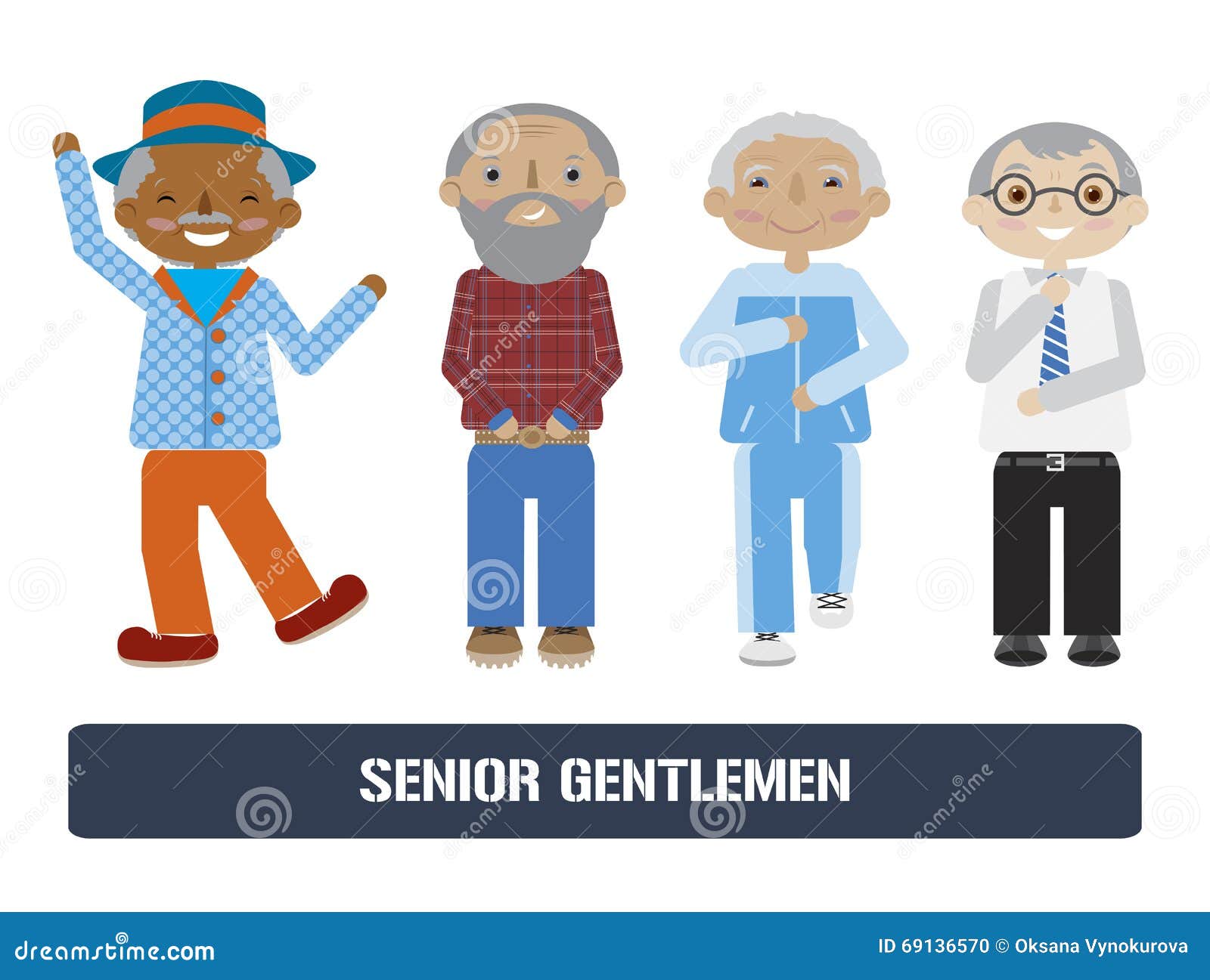Senior citizens vector set stock vector. Illustration of grandfather ...