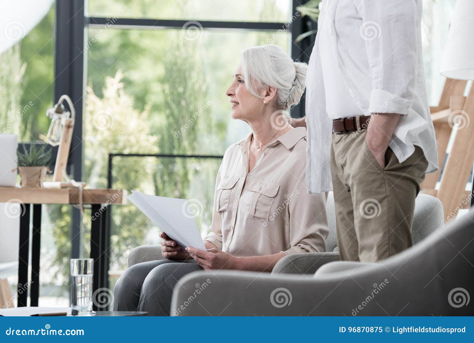 Senior Colleagues at Modern Office Stock Image - Image of happy ...