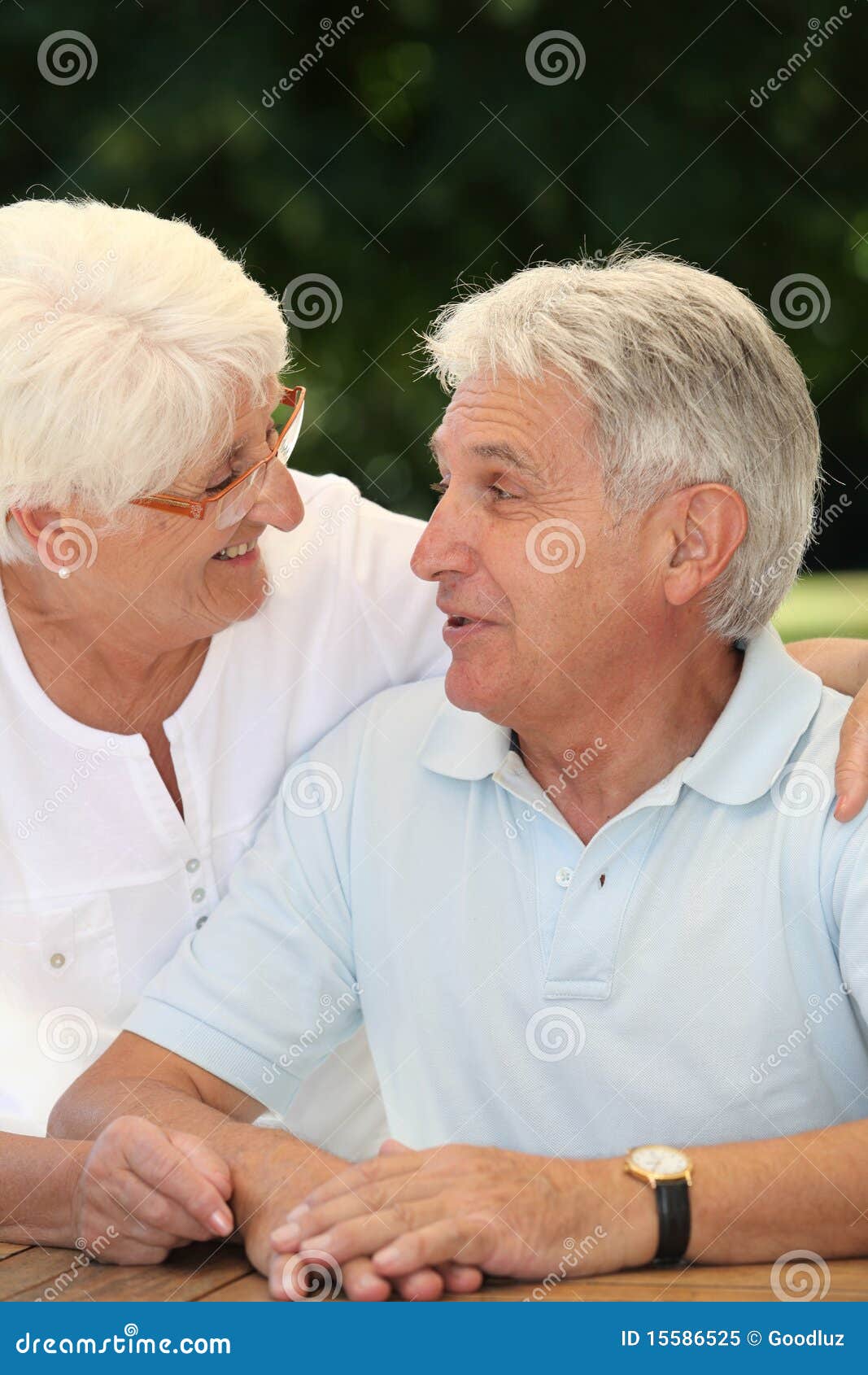 Senior complicity stock image. Image of white, outdoors - 15586525