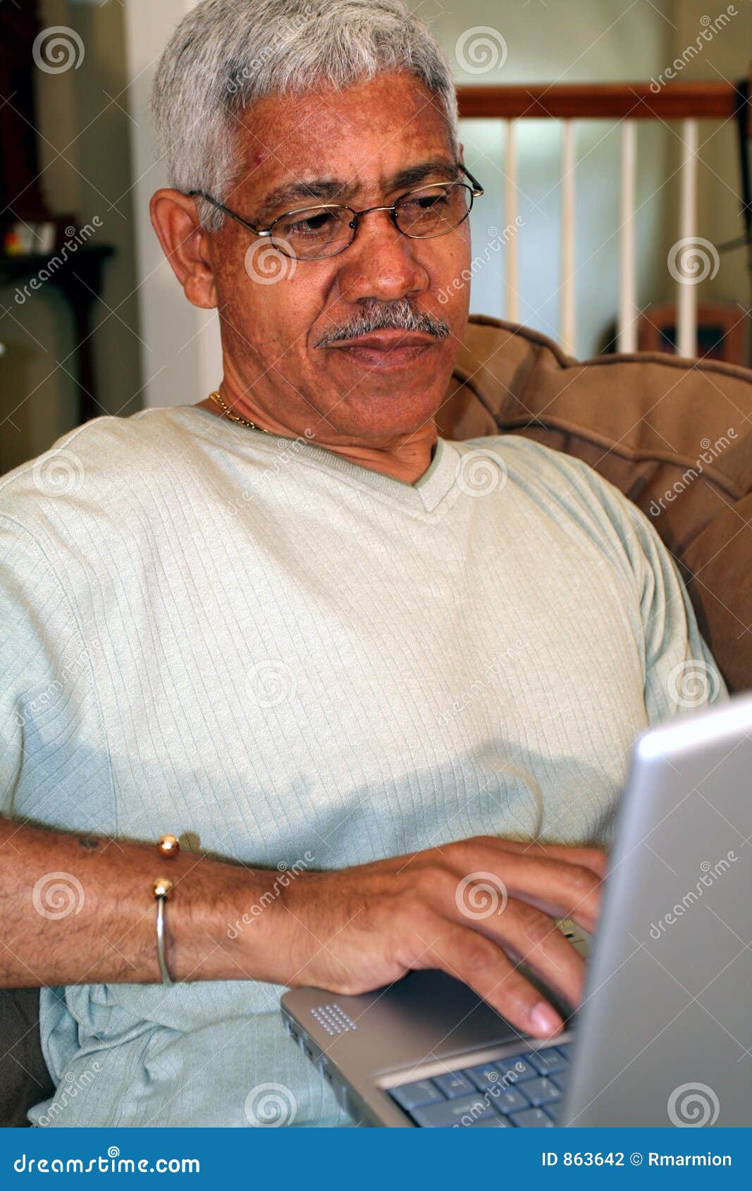 Senior on Computer stock photo. Image of grandparents, notebook - 863642