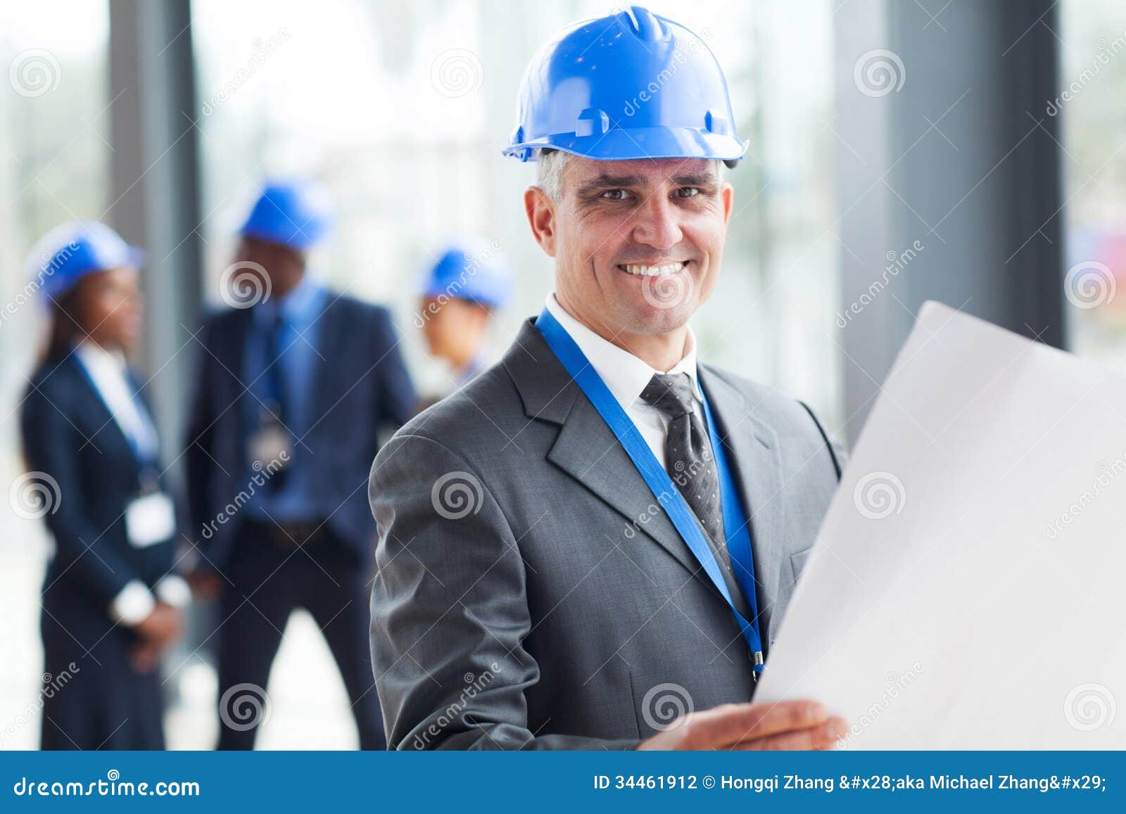 Senior Construction Engineer Stock Photo - Image of coworkers, holding ...