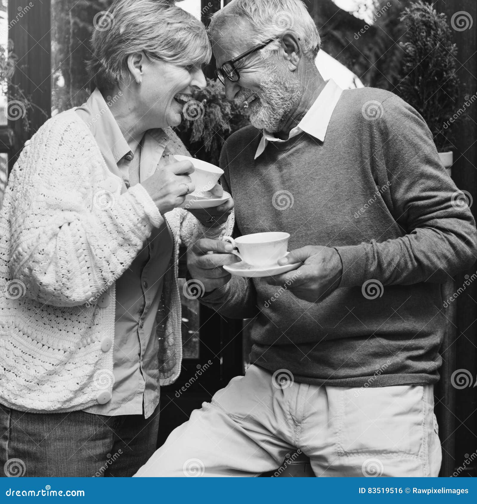 Senior Couple Afternoon Tea Drinking Relax Concept Stock Photo - Image ...