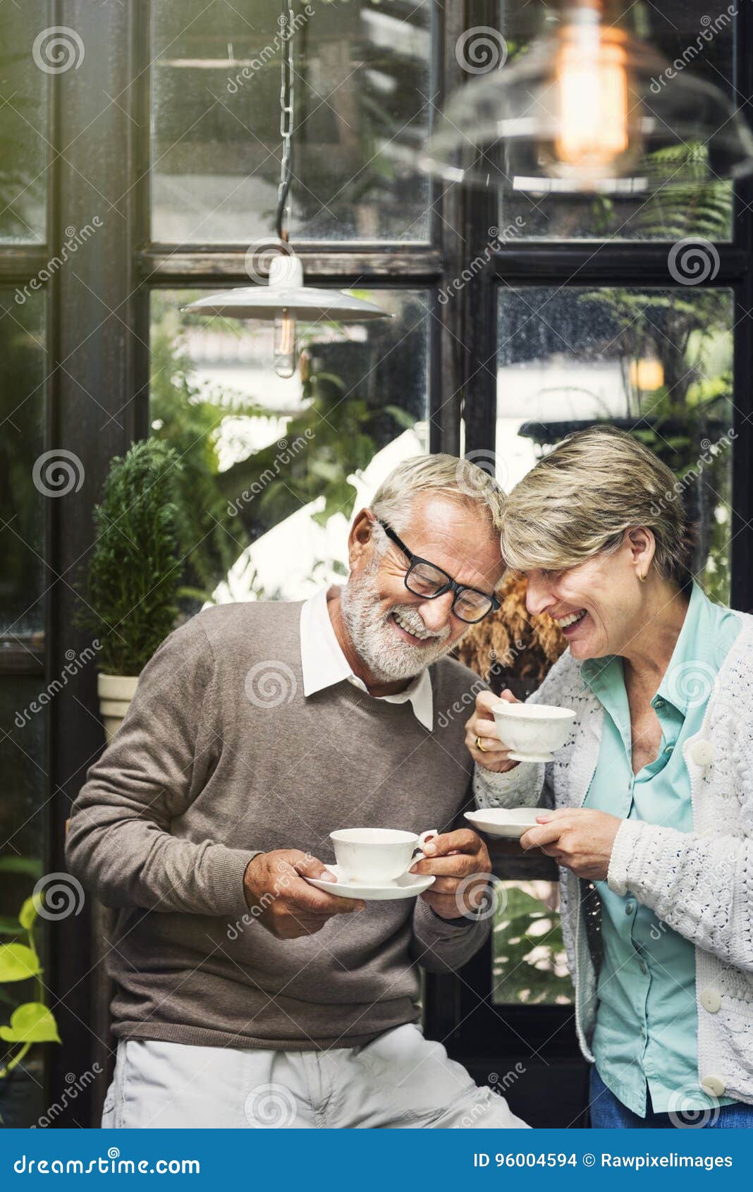 Senior Couple Afternoon Tean Drinking Relax Concept Stock Photo - Image ...