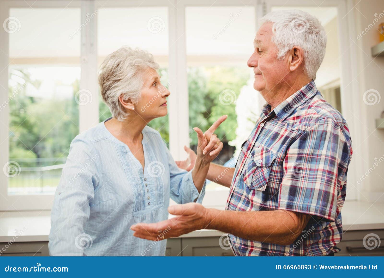Senior Couple Arguing with Each Other Stock Image - Image of pointing ...