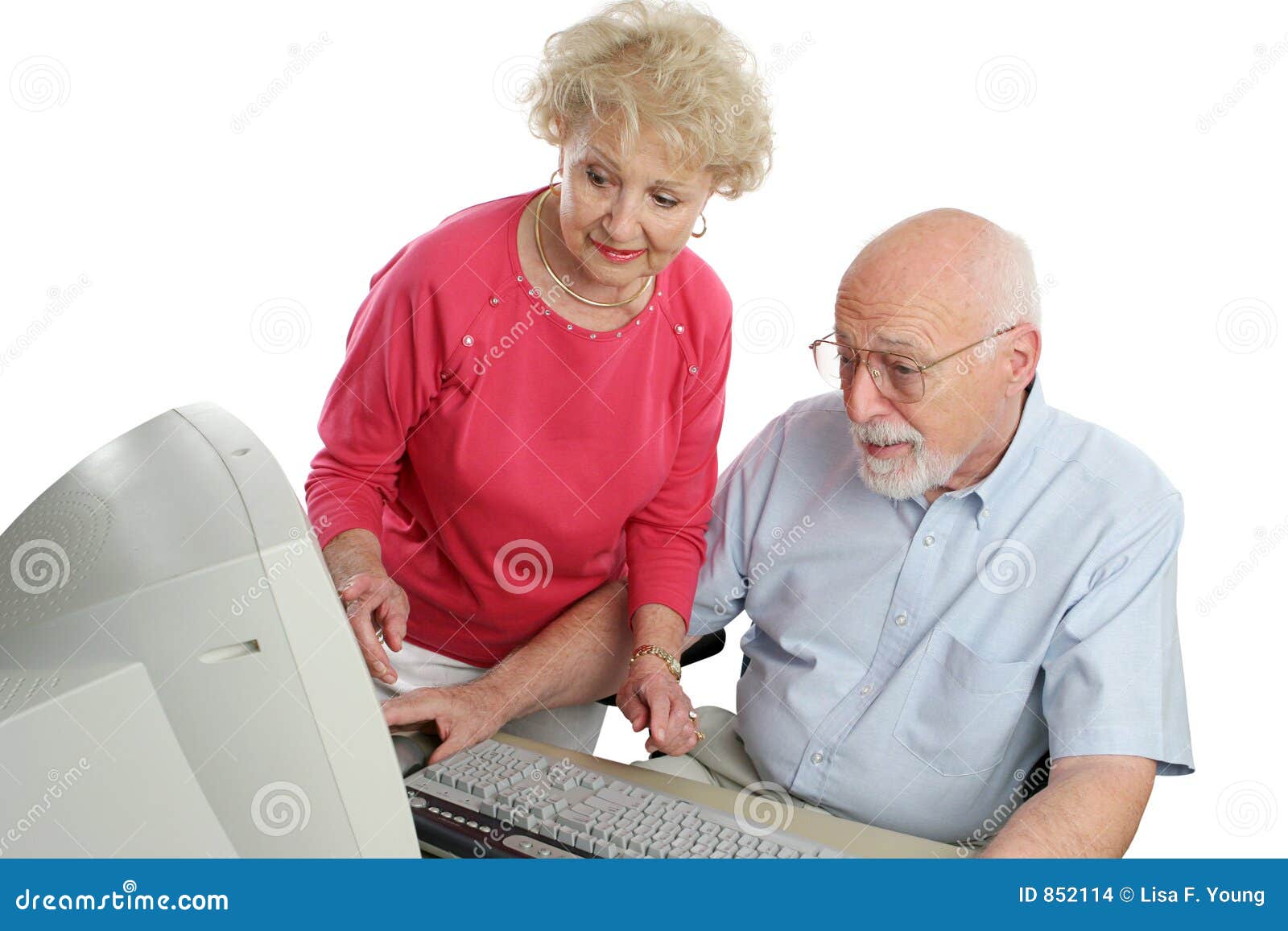 Senior Couple on Computer stock photo. Image of monitor - 852114