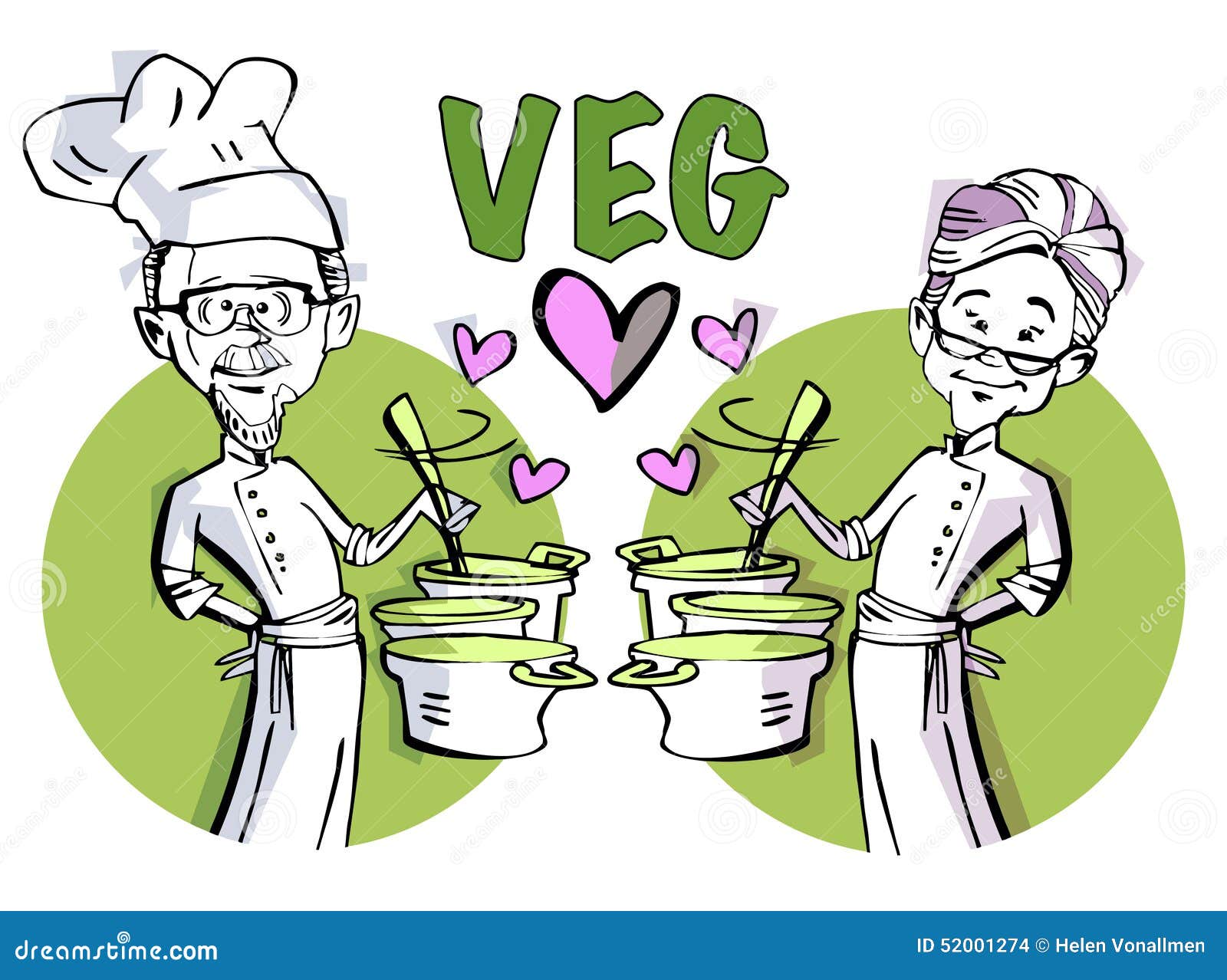 Senior Couple Chef Vegan Vegetarian Stock Vector - Illustration of ...