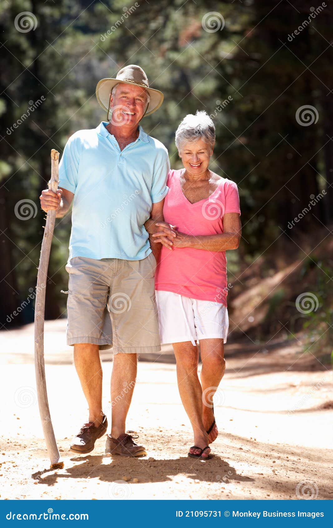 Senior Couple on Country Walk Stock Image - Image of flops, camera ...