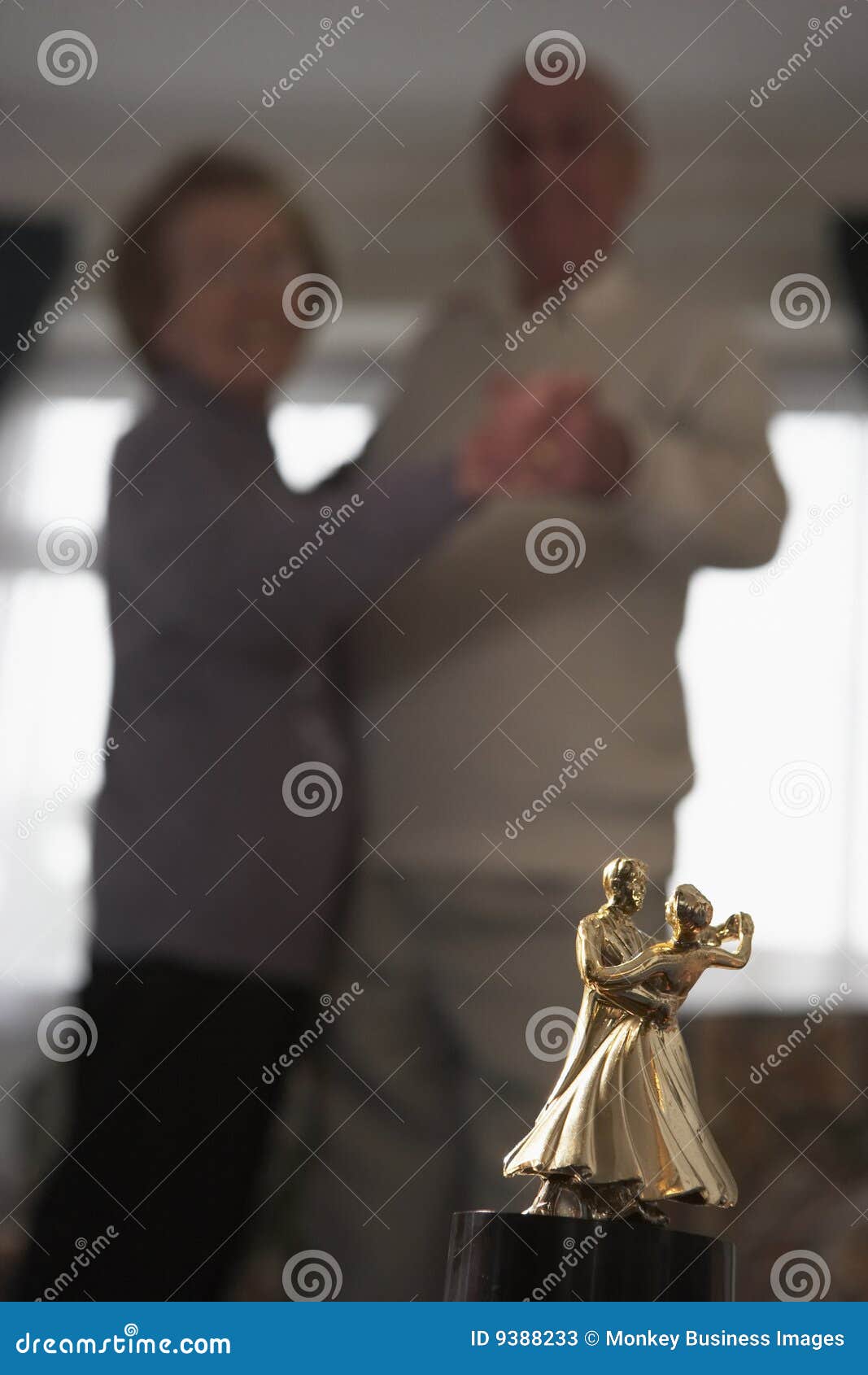 Senior Couple with Dance Trophy Stock Image - Image of shallow, retired ...