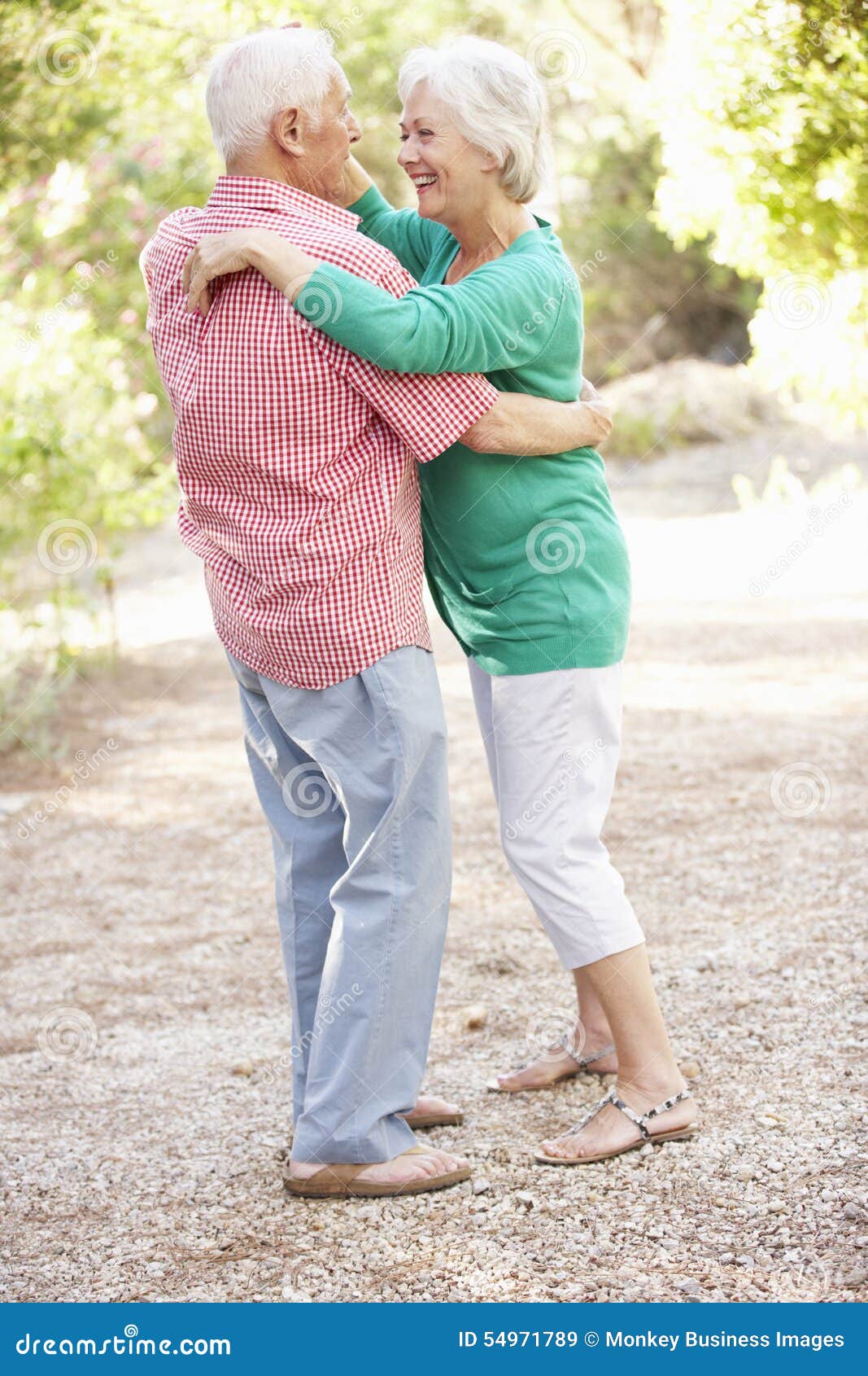 Senior Couple Dancing in Countryside Together Stock Image - Image of ...