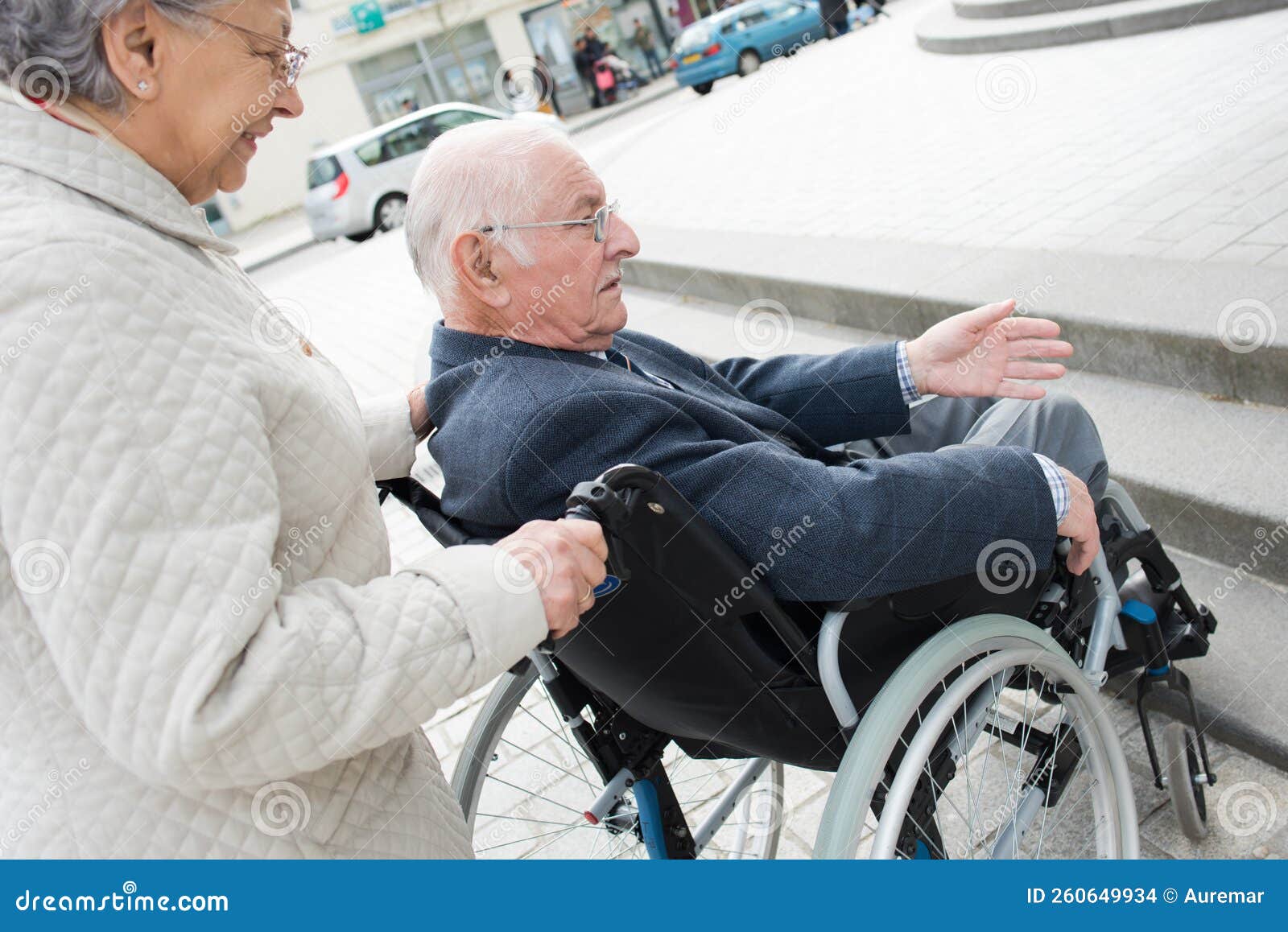 Senior Couple during Difficulty - without Ramps Stock Photo - Image of ...