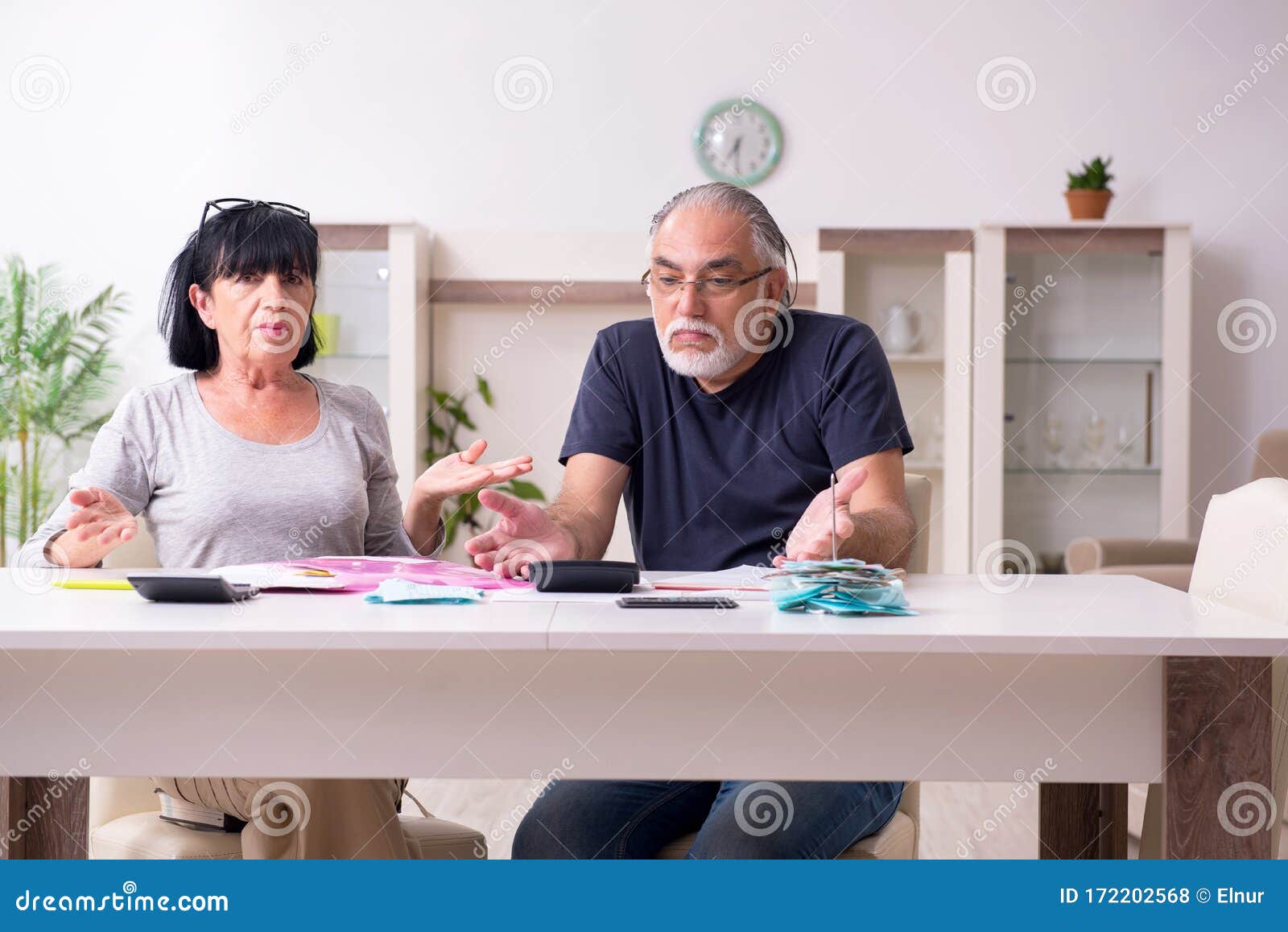 Senior Couple Discussing Financial Plans Stock Photo - Image of ...