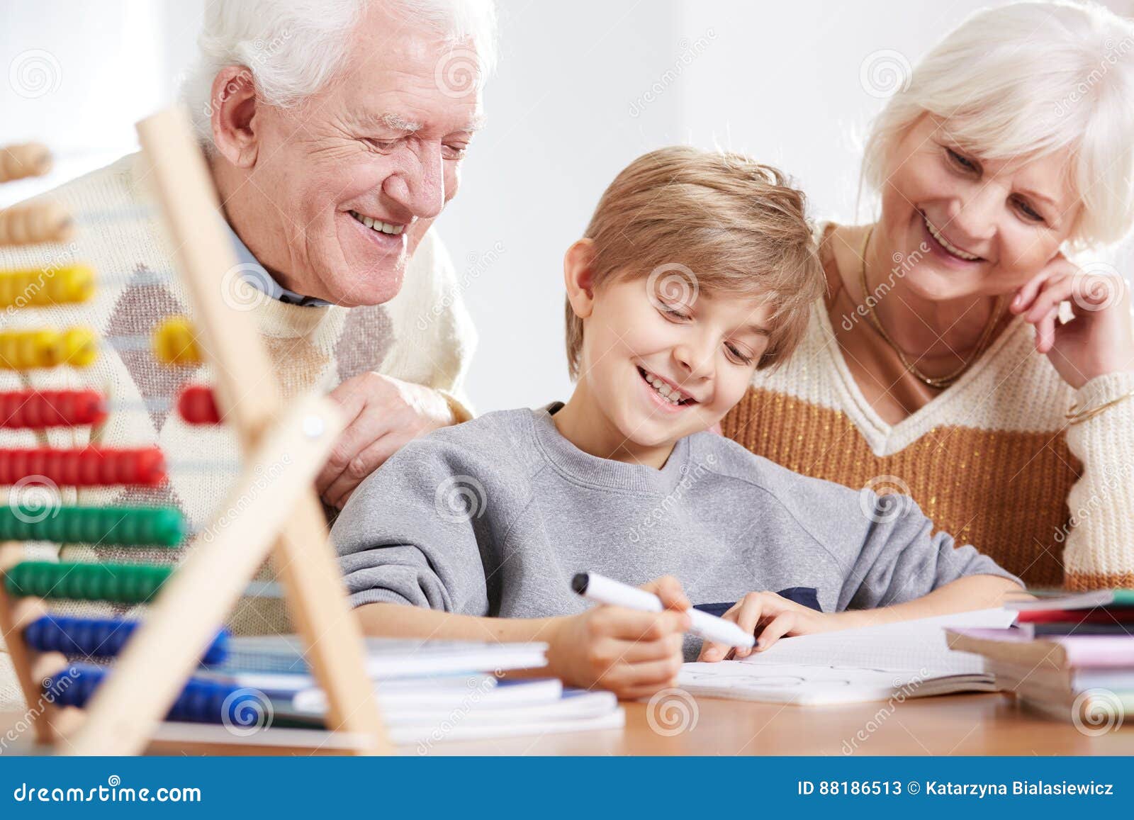 Senior Couple Doing Homework Stock Image - Image of couple, relation ...