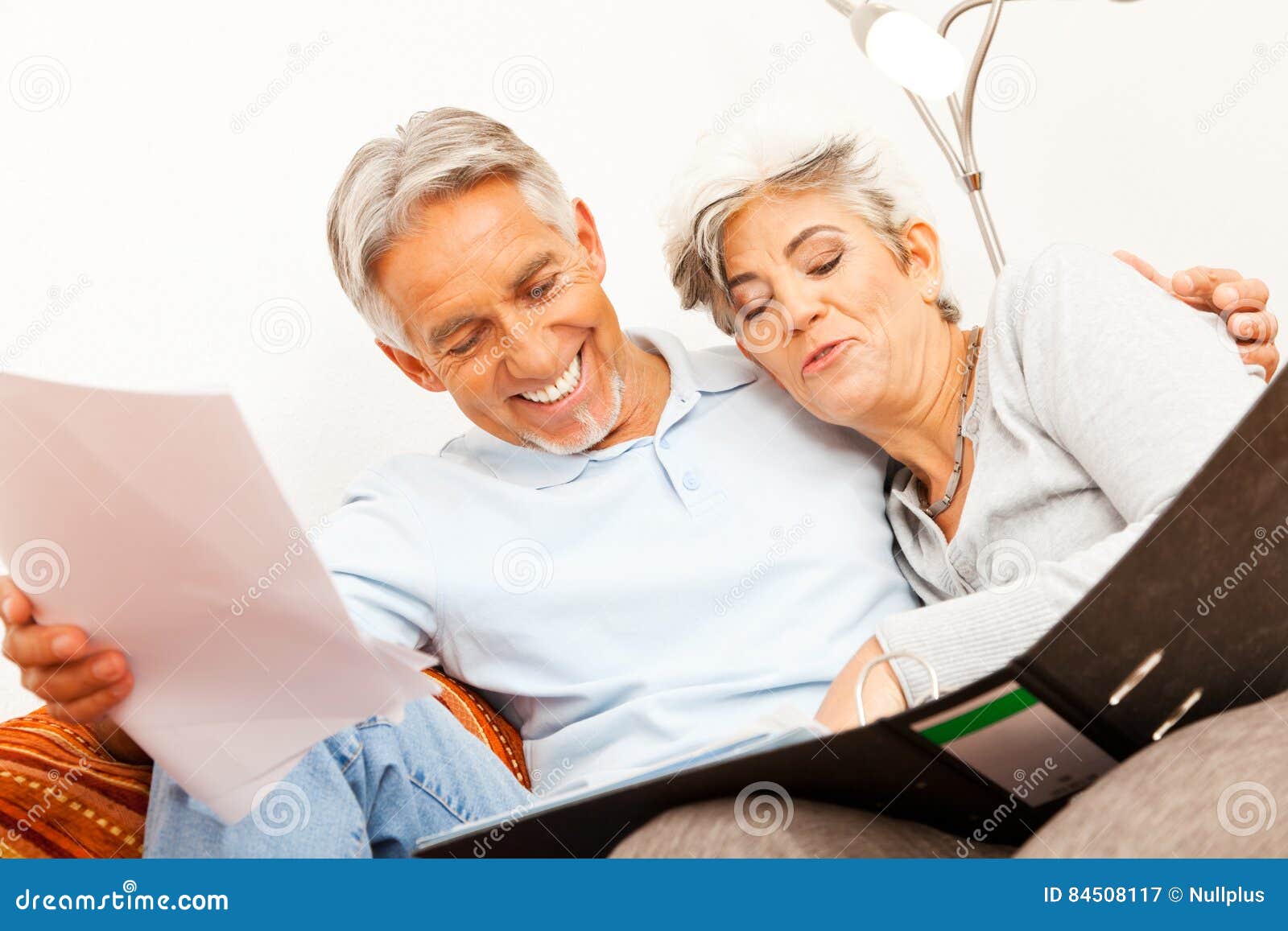 Senior Couple Doing Paperwork Stock Image - Image of relationship ...