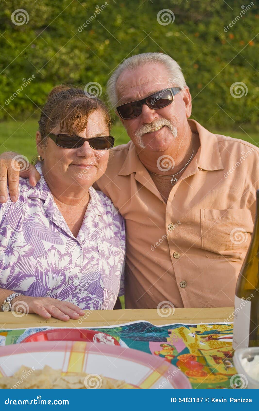 Senior Couple Enjoys a Picnic Vertical Orientation Stock Image - Image ...