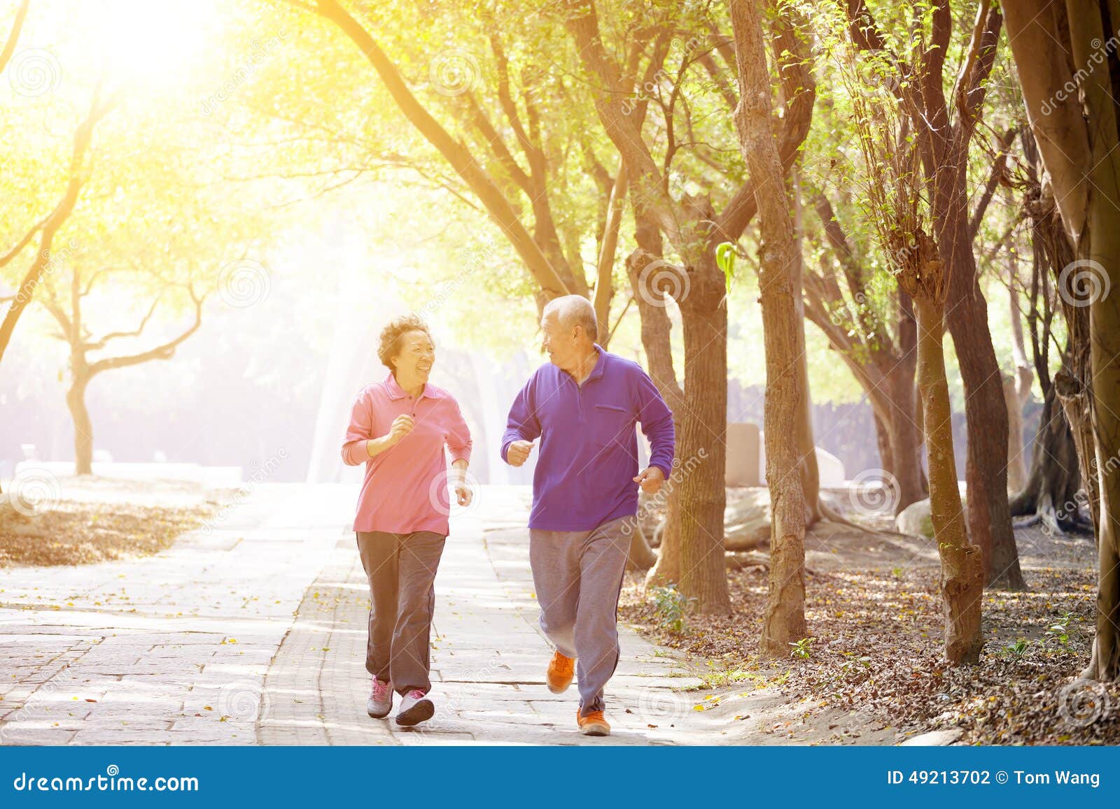 Senior Couple Exercising in the Park Stock Photo - Image of active ...