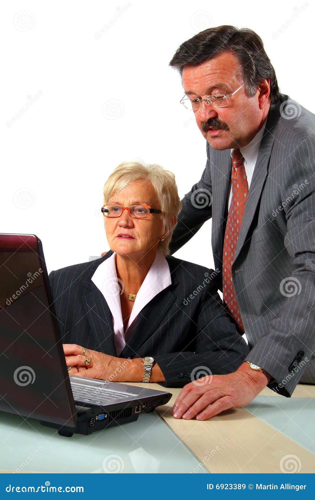 Senior Couple in Front of Computer Stock Image - Image of female ...