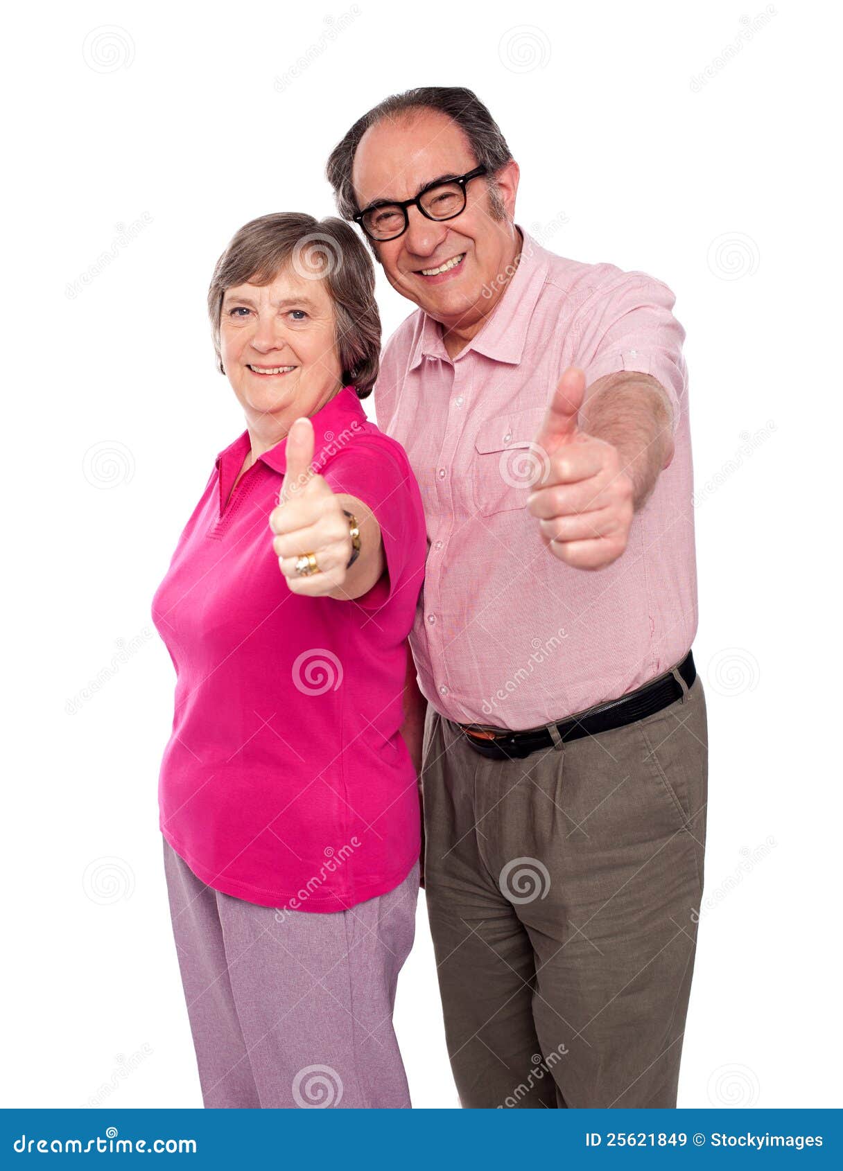 Senior Couple Gesturing Thumbs Up Stock Image - Image of mature, male ...