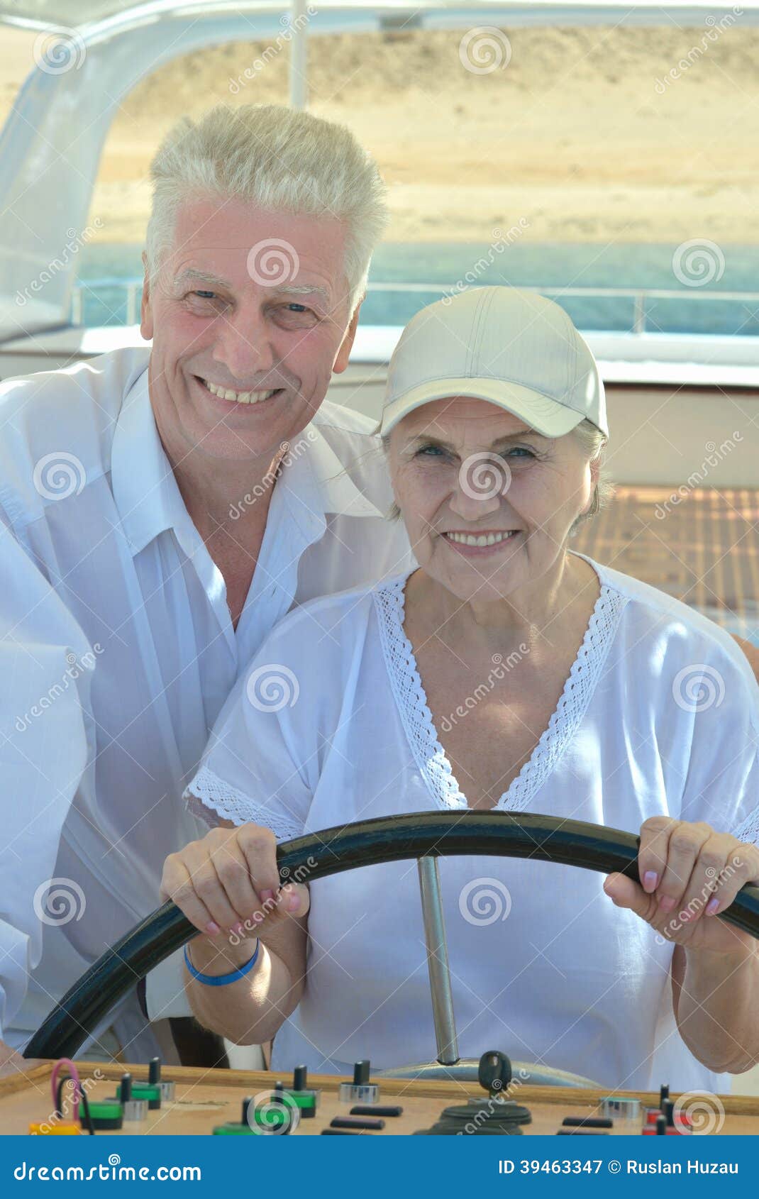 Senior Couple Having Boat Ride Stock Image - Image of couple, love ...
