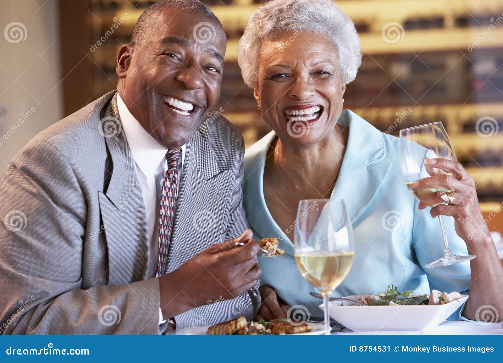 Senior Couple Having Dinner at a Restaurant Stock Image - Image of ...