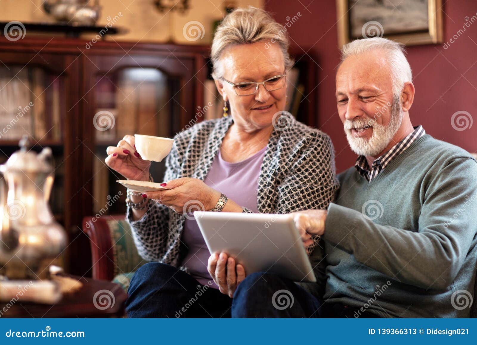 Senior Couple Having Fun with the Internet Stock Image - Image of ...