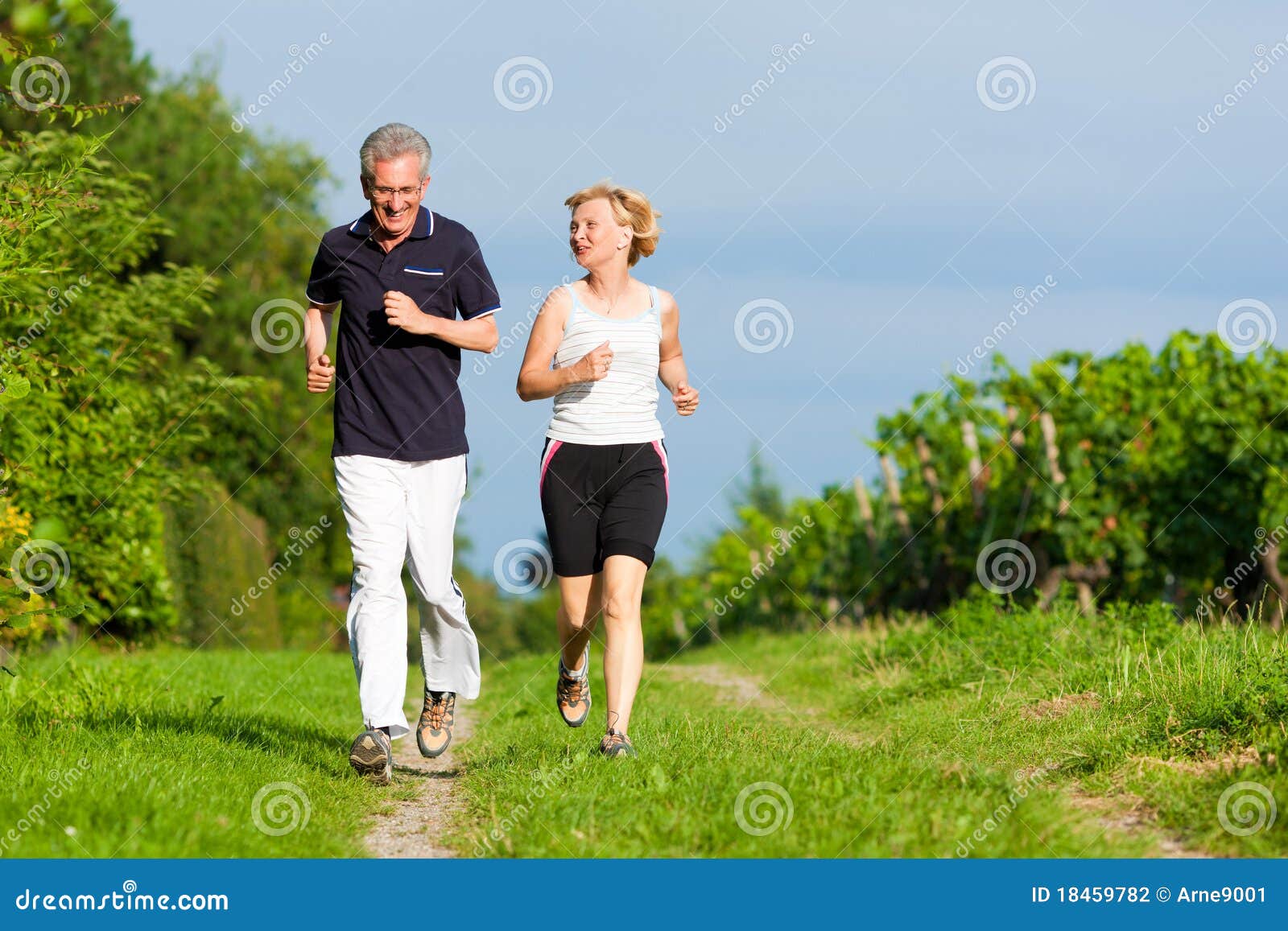 Senior Couple Jogging for Sport Stock Photo - Image of summer, seniors ...